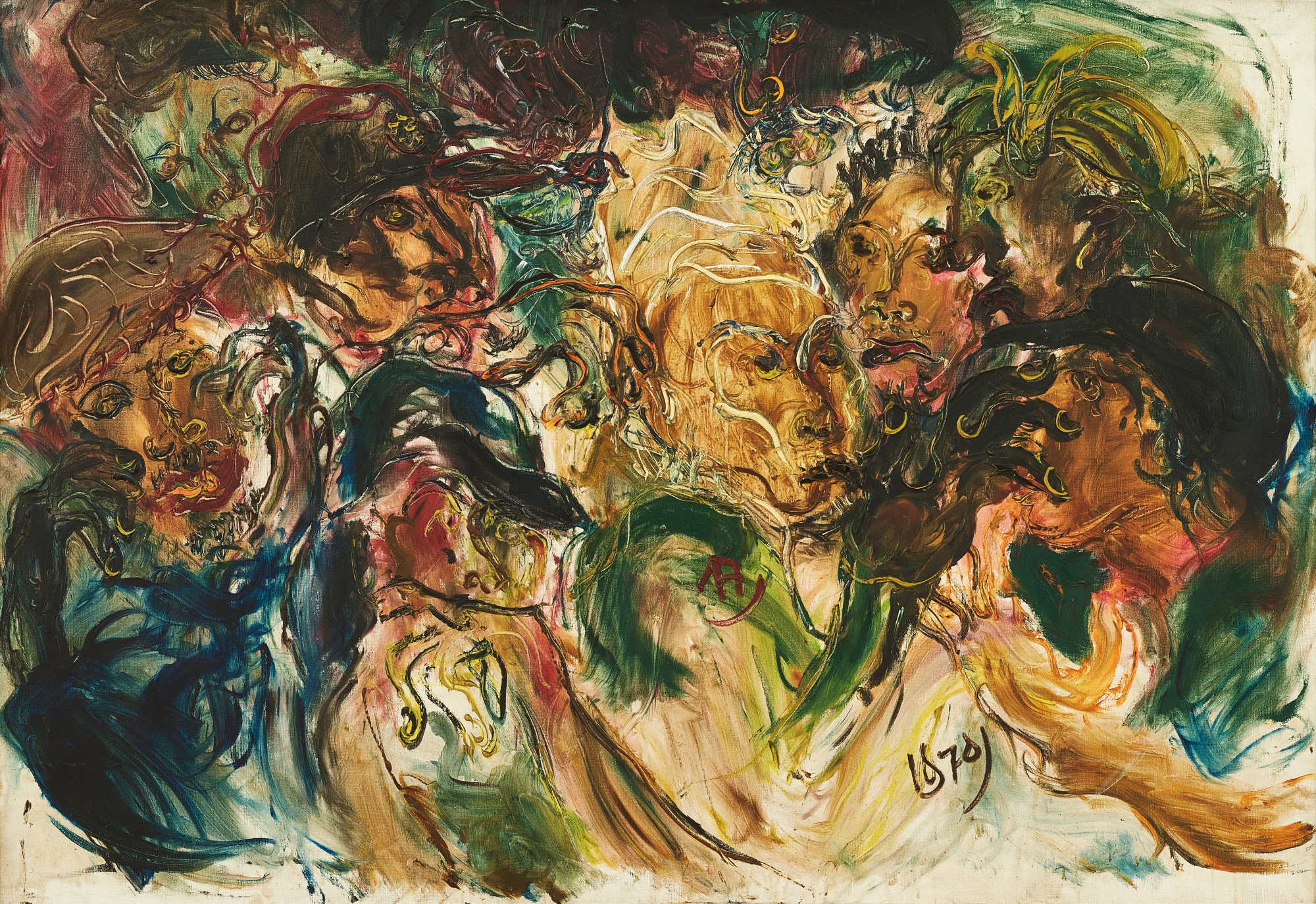 Affandi 阿凡迪 | Watchers at a cockfight 觀看鬥雞的人 | Modern Day Auction | 2023 | Sotheby's