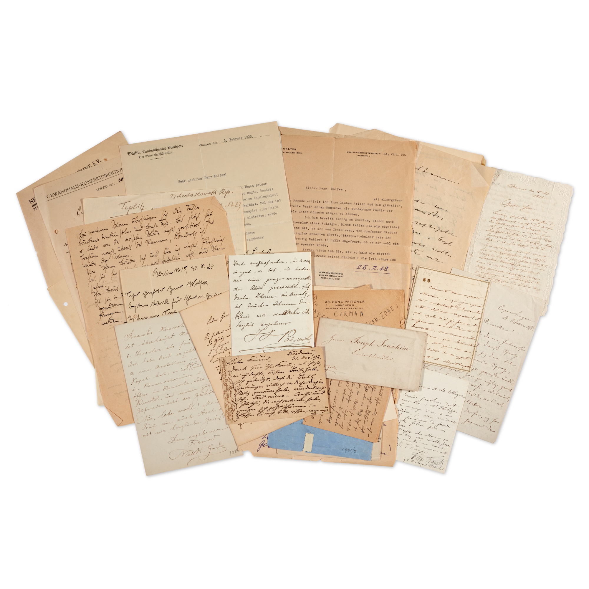 Composers and musicians. Collection of autograph letters signed, C19th ...