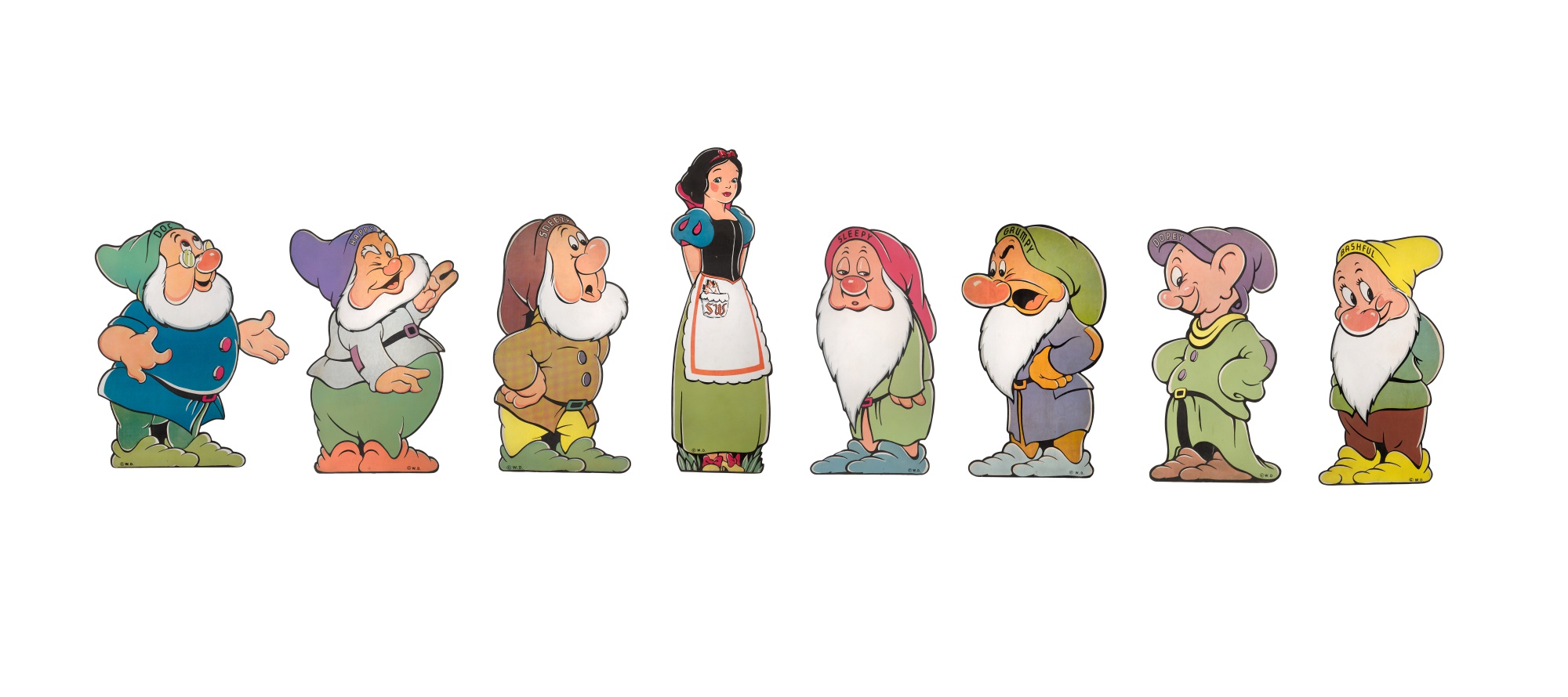 Snow White and the Seven Dwarfs (1937), set of 8 standees, US ...