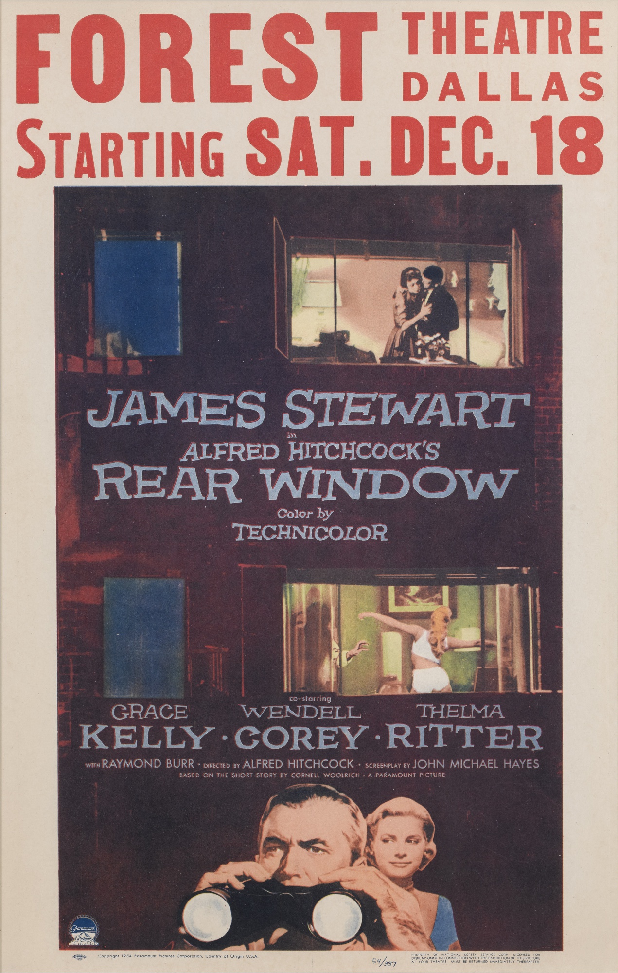 Rear Window (1954), poster, US | Original Film Posters | 2023 | Sotheby's