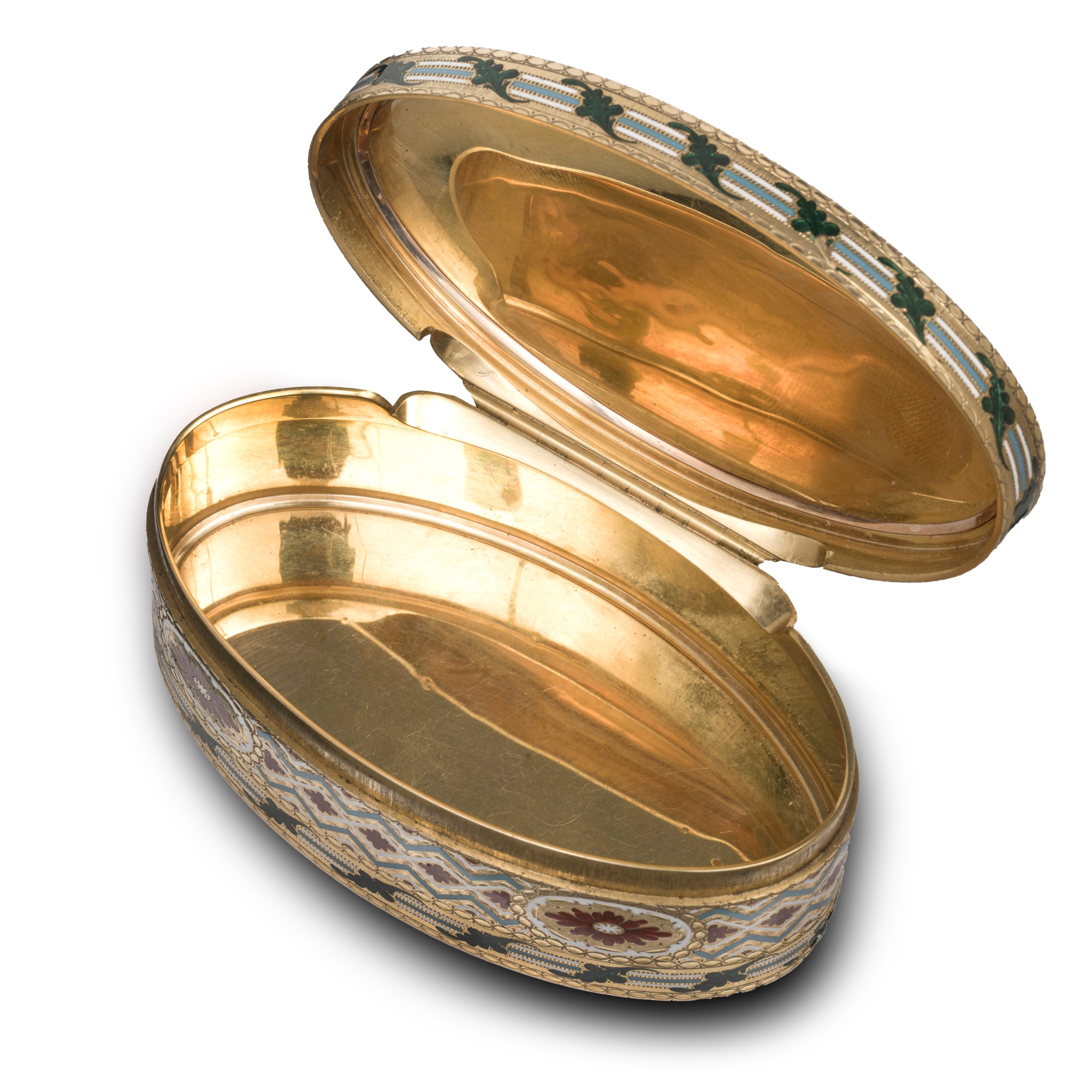 A gold and enamel snuff box, in 1770s style, probably 19th century ...