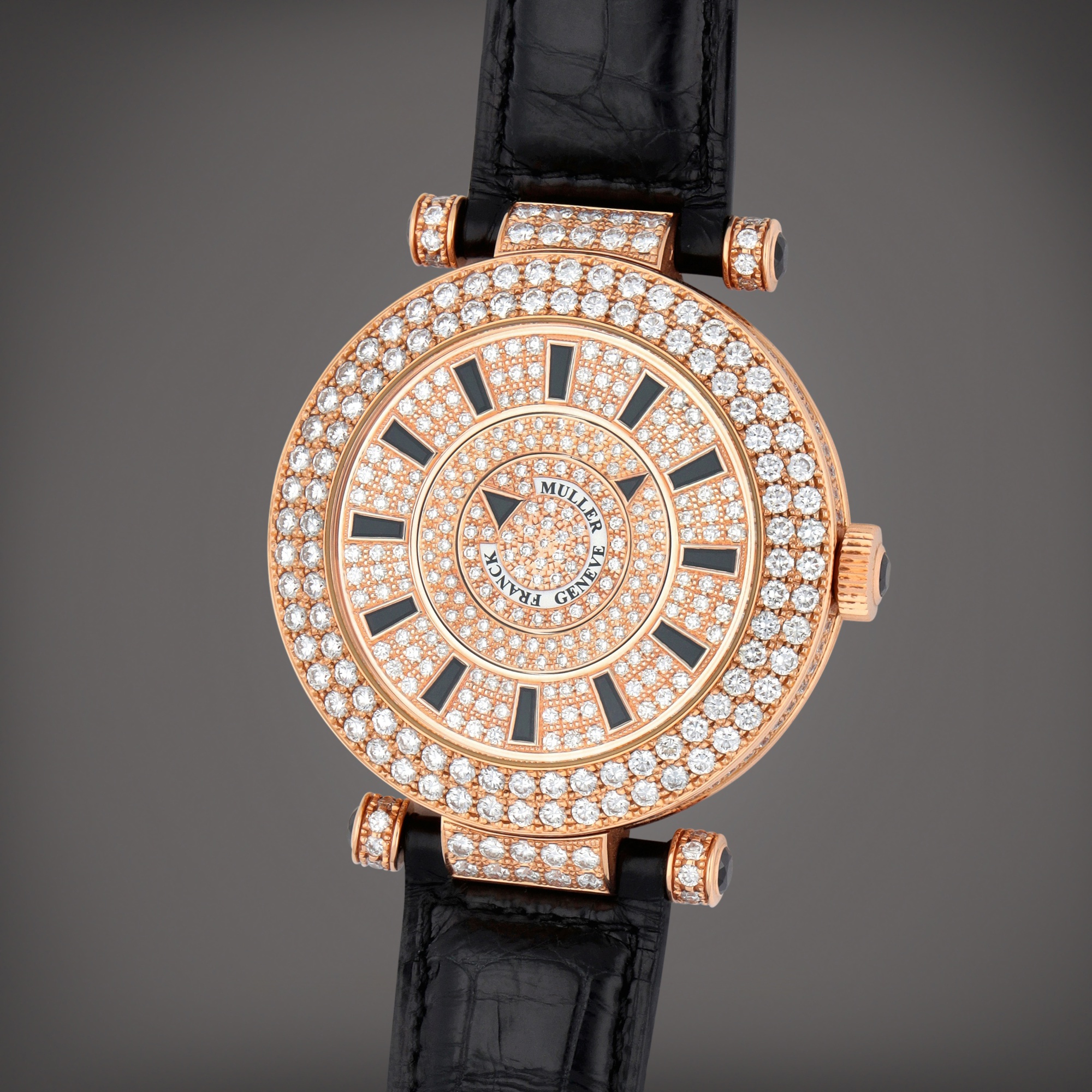 Double Mystery, Reference DM 42 D 2R CD | A pink gold, diamond and onyx ...