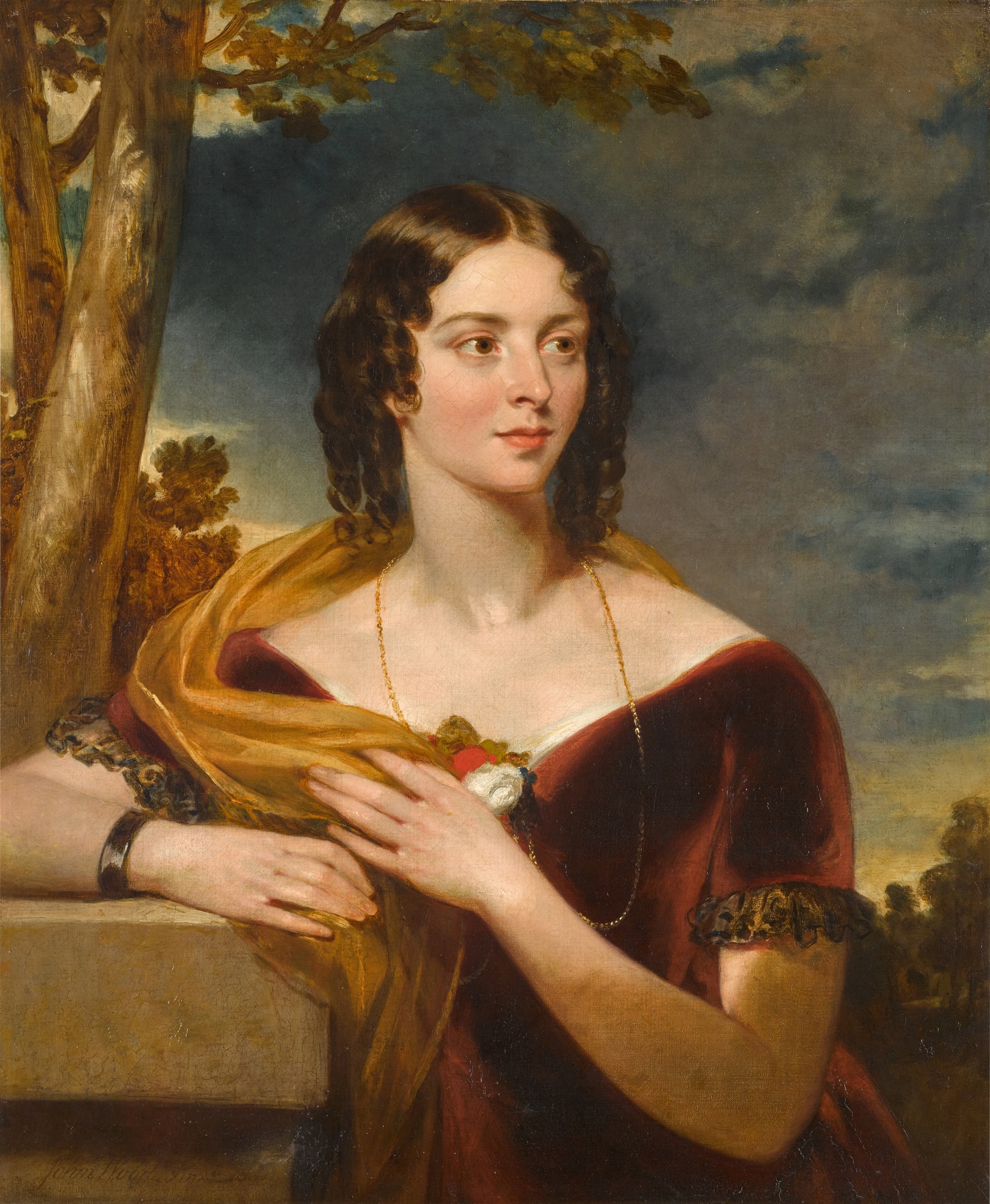 Portrait of the artist's sister Elizabeth Wood (b. 1808), half-length ...