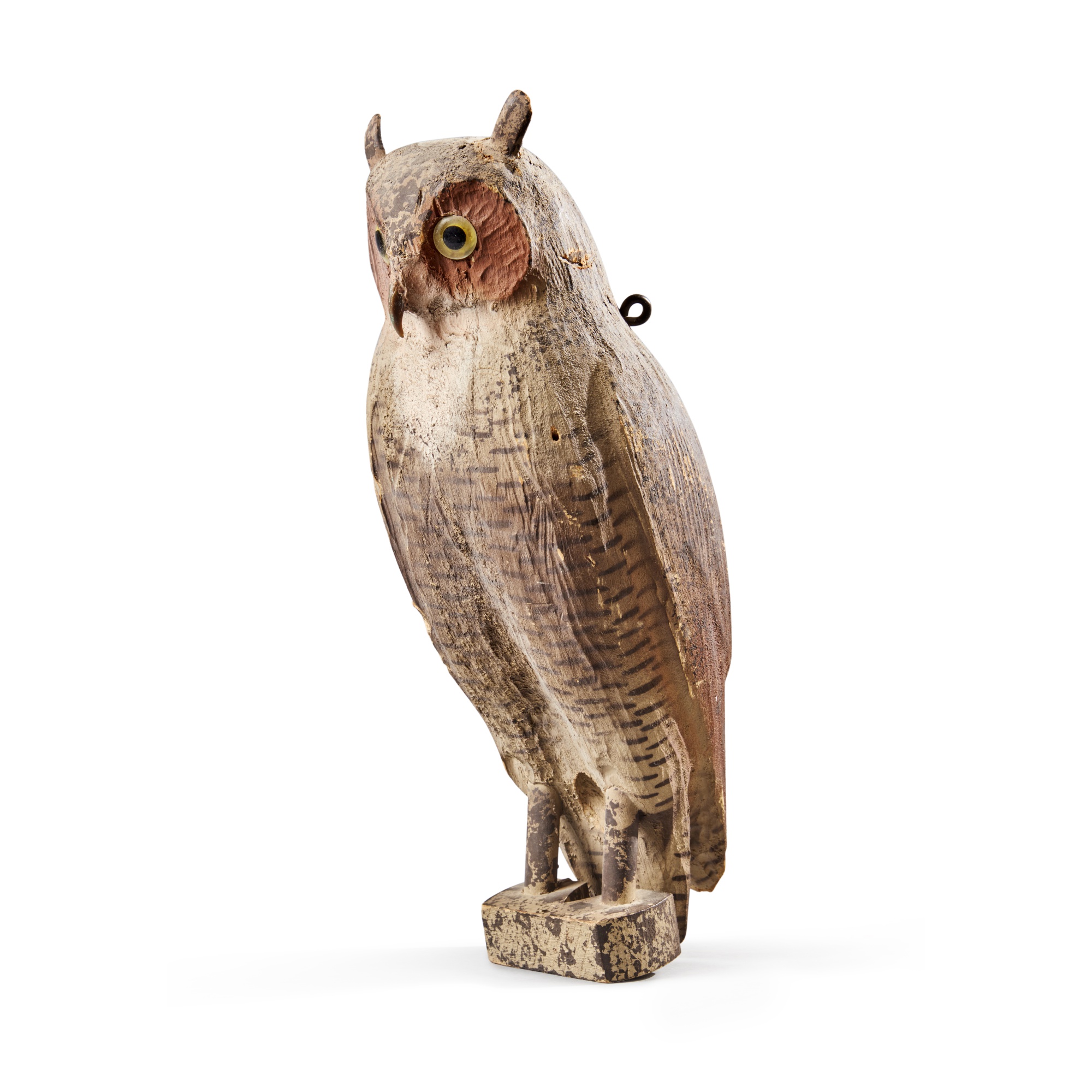 Carved and Painted Wooden Great Horned Owl Decoy, Herters Manufacturing ...