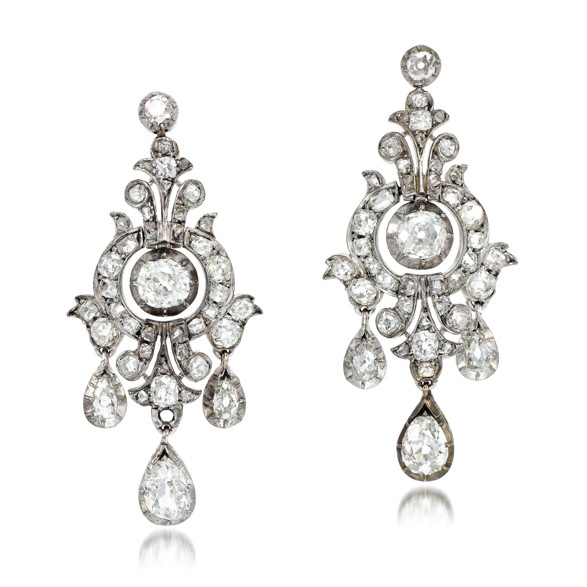 Pair of diamond earrings, late 19th century | Fine Jewels | 2023 ...