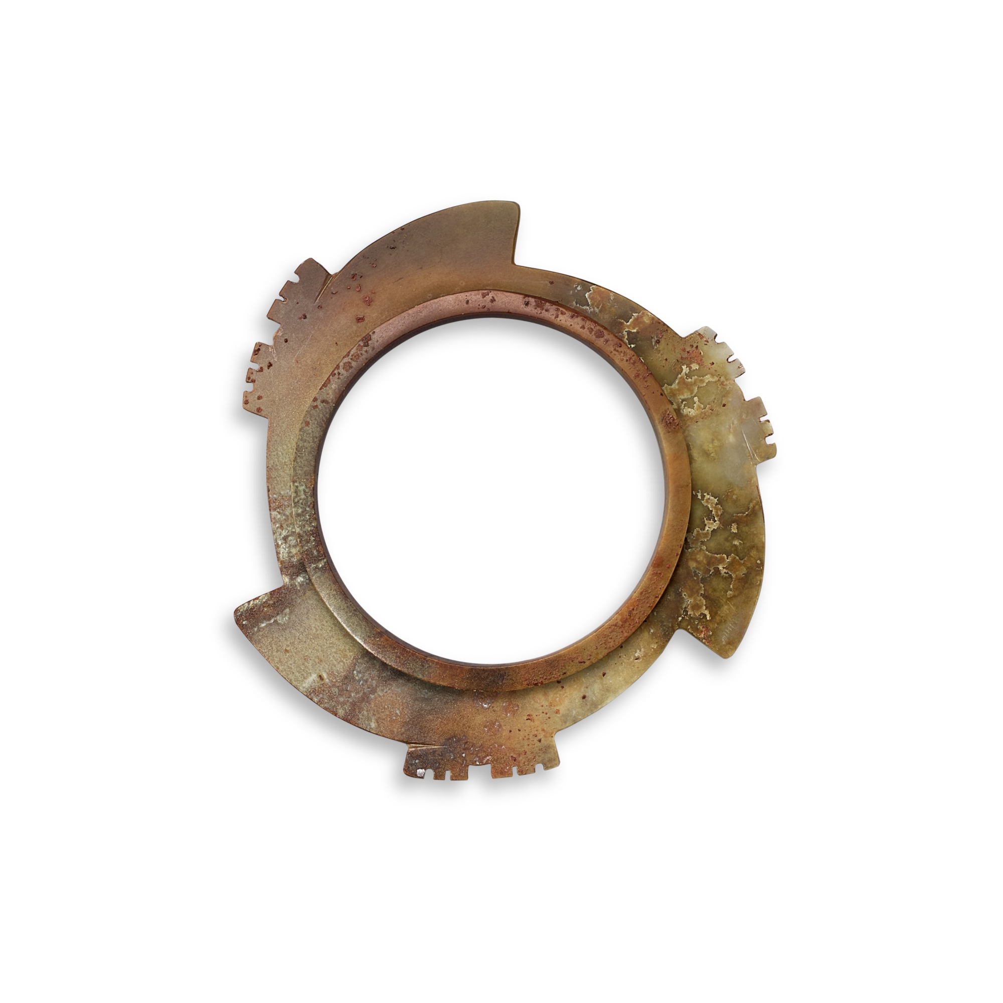 A grey and brown jade notched disc, Shang dynasty 商 灰玉牙璧 | CHINA / 5000 ...