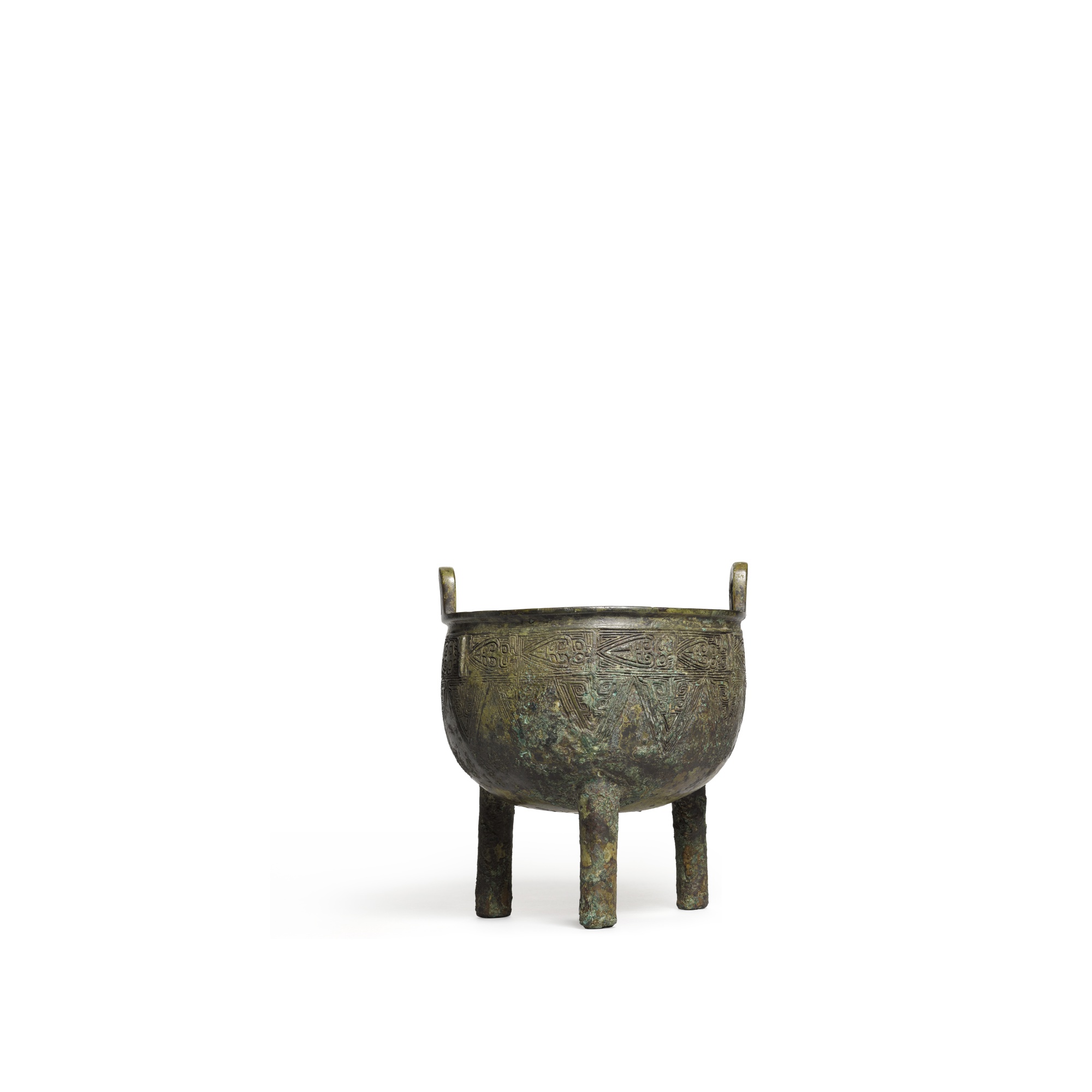 An inscribed archaic bronze tripod food vessel, Ding, Shang dynasty | 商 ...