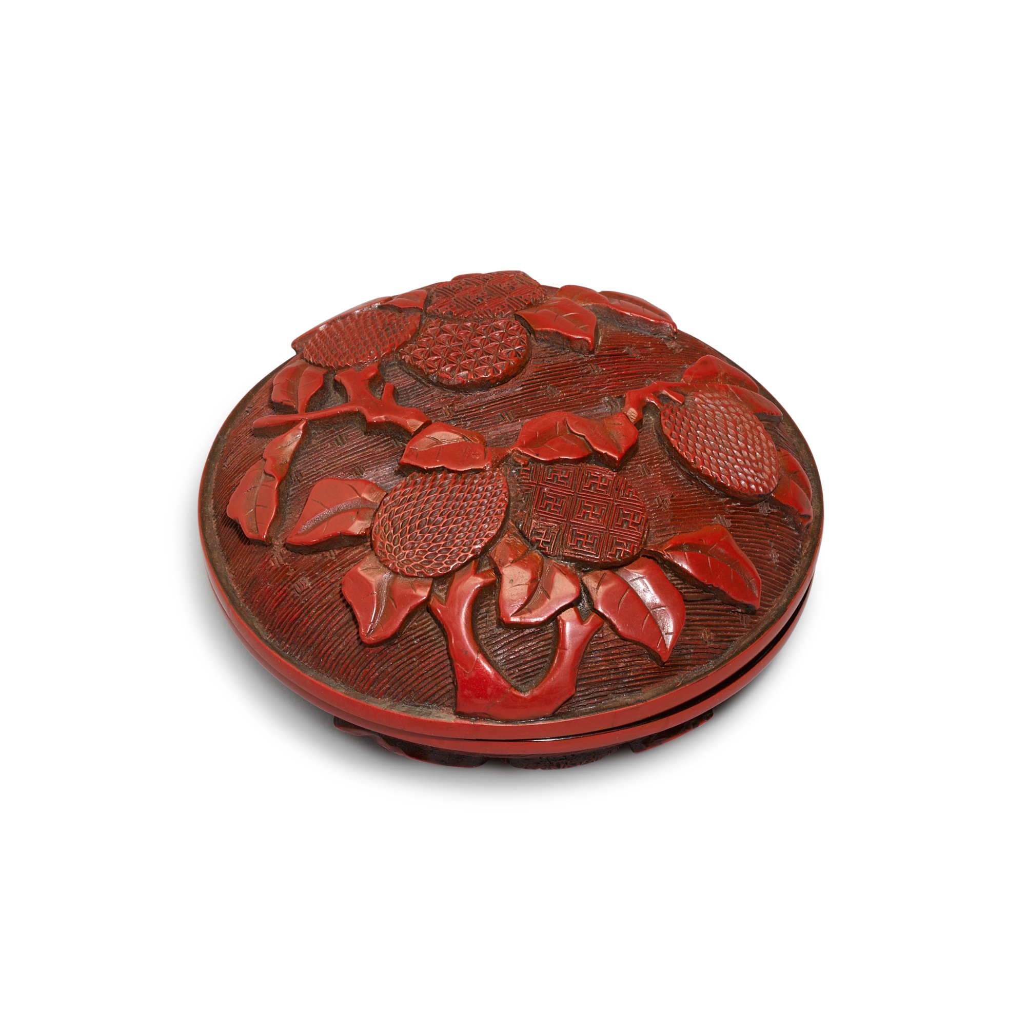 A carved cinnabar lacquer box and cover, Ming dynasty, 16th century ...
