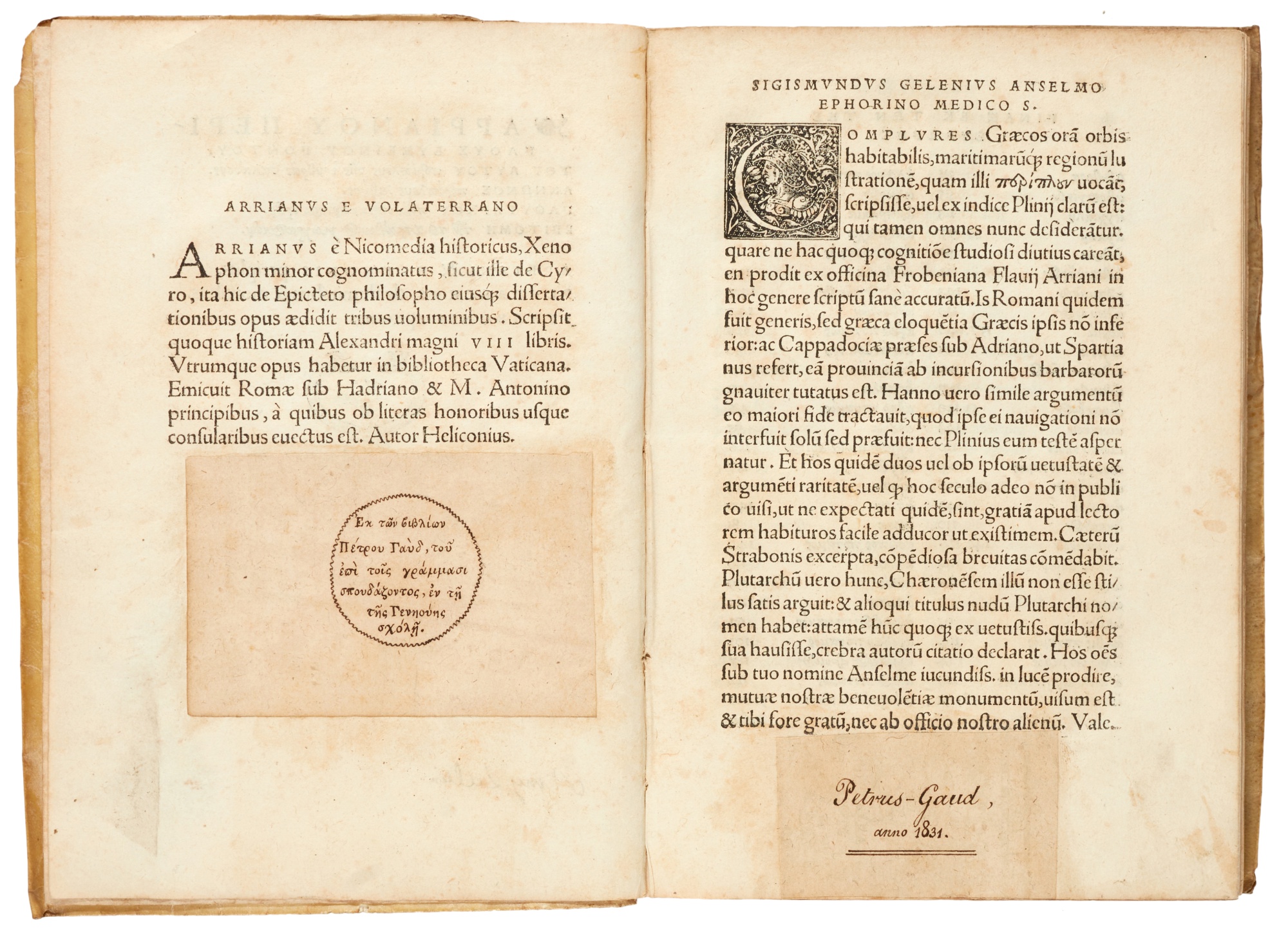 Arrianus and Hanno, Periplus, Basel, 1533, contemporary limp vellum ...