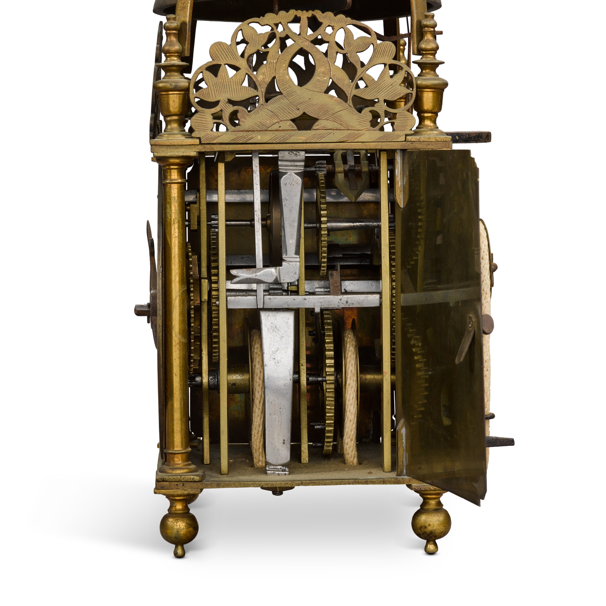 A Commonwealth period brass lantern clock with alarm, Peter Closon ...