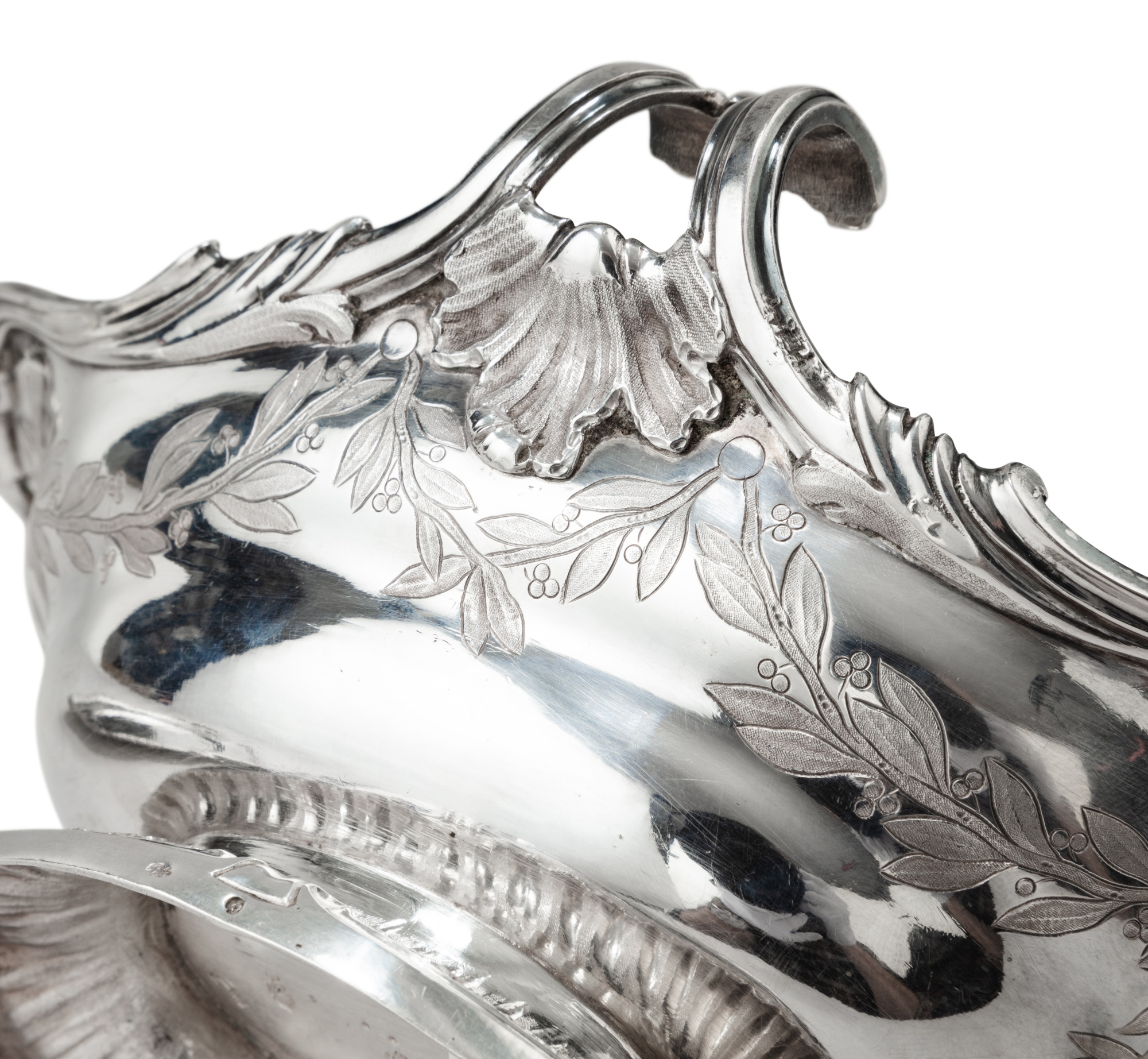 A silver sauce-boat and matching silver stand, the sauce-boat, Pierre ...