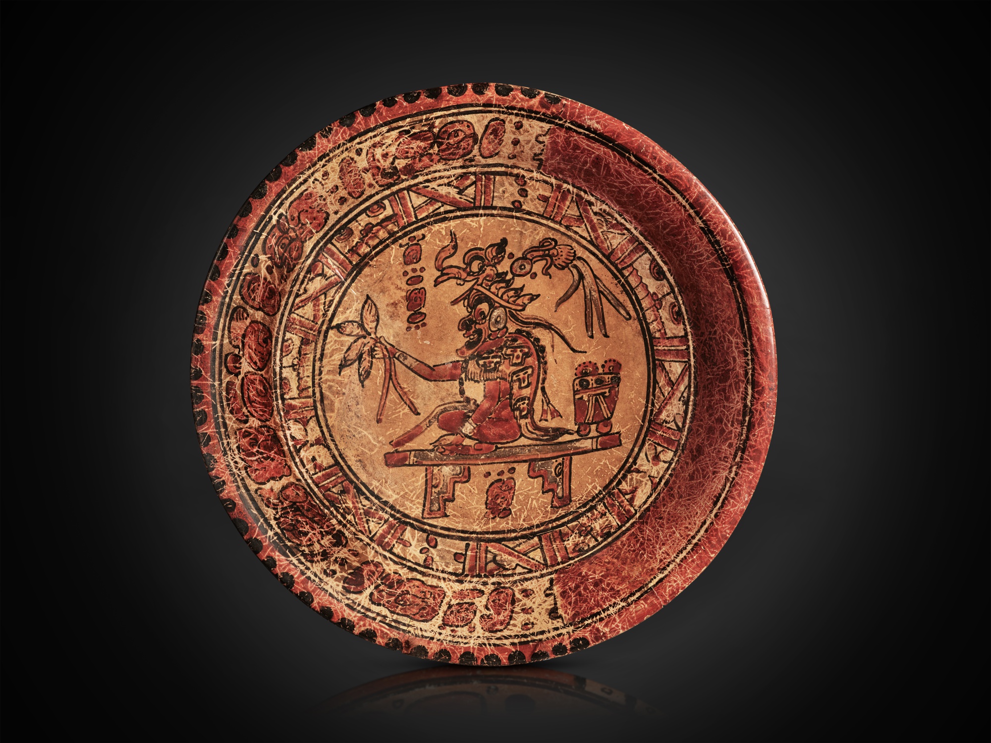Maya Polychrome Tripod Plate of a Deity | Art of Africa, Oceania, and ...