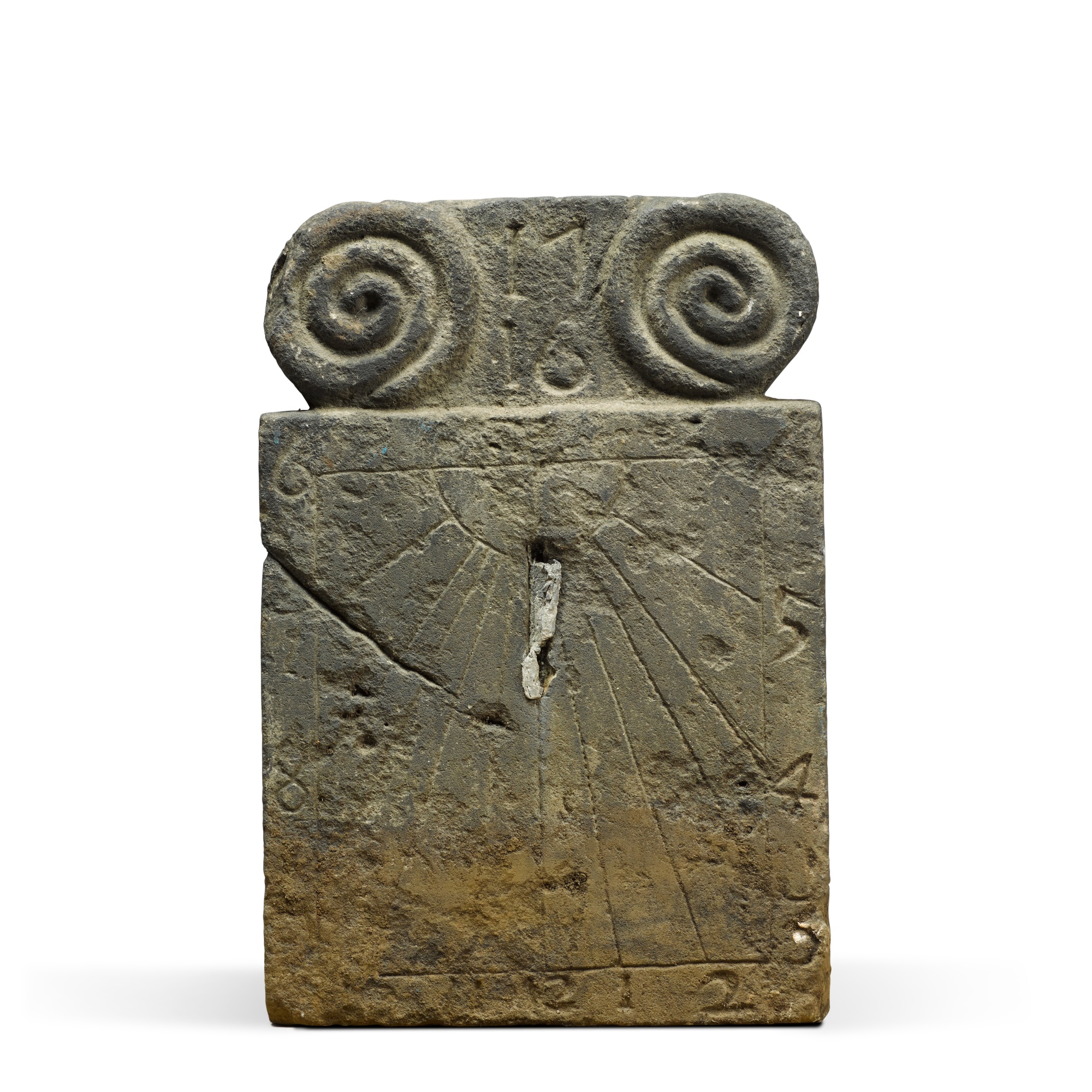 A George I carved sandstone sundial, probably Scottish, dated 1716 ...