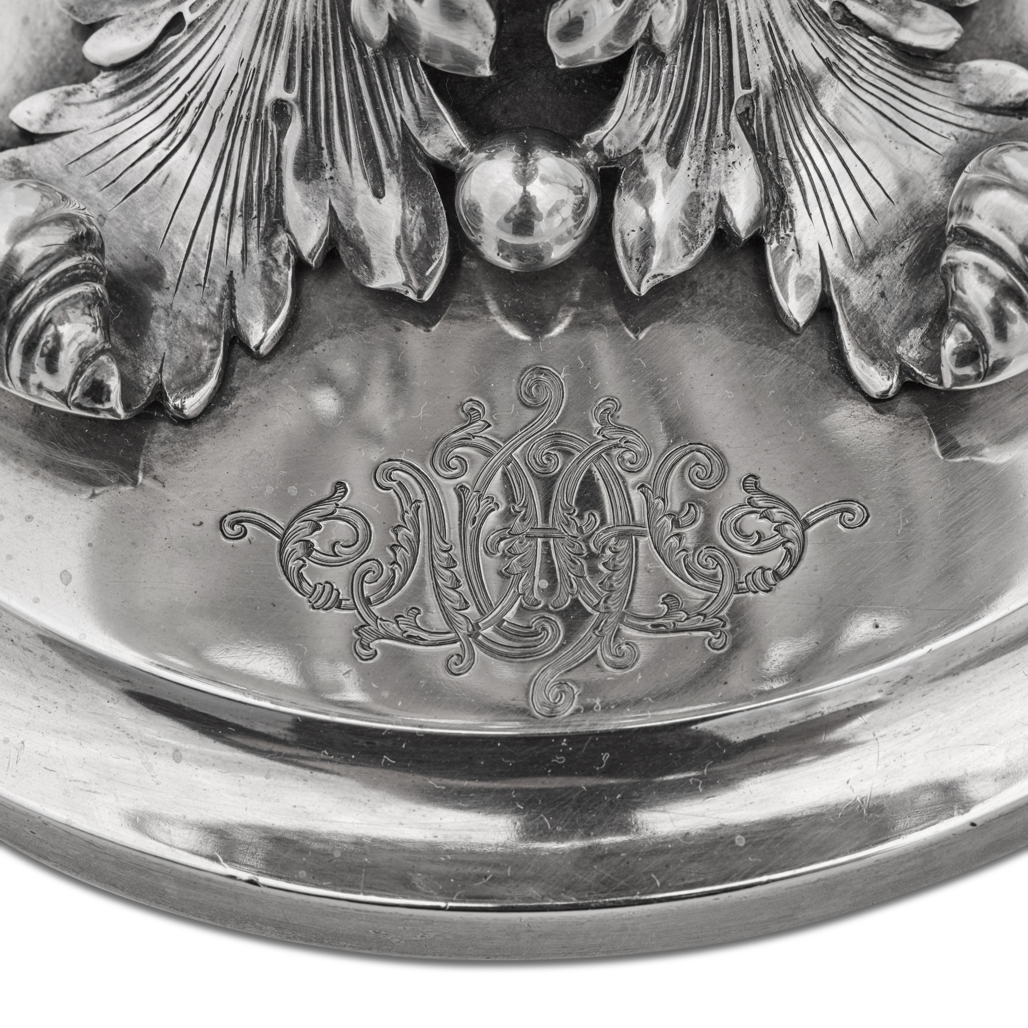 A large American silver mirror plateau and extensive matched decorative ...