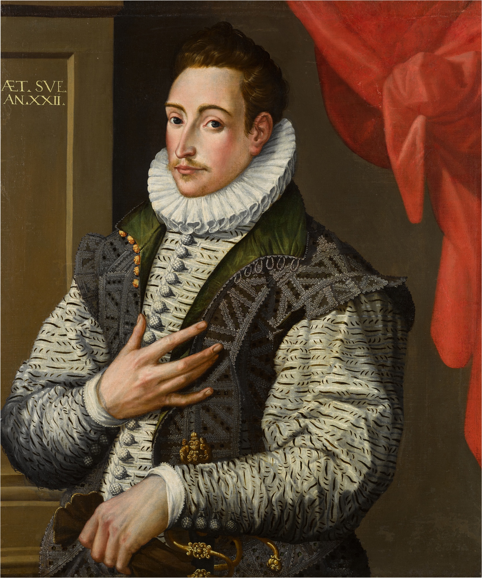 Portrait of a young gentleman, half length, at the age of twenty-two ...