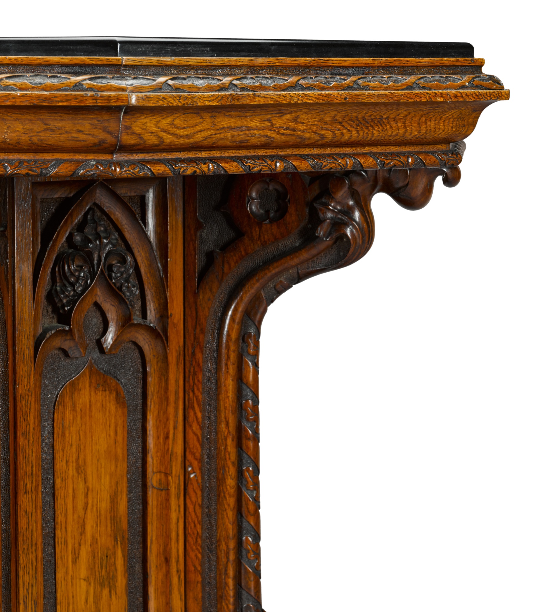 A Victorian carved oak Gothic Revival centre table by William ...