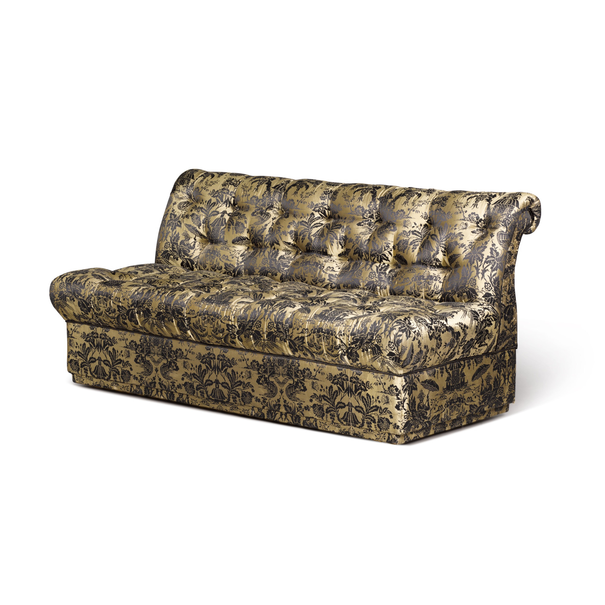 A pair of button-upholstered banquettes by Robin Moore Ede and possibly ...