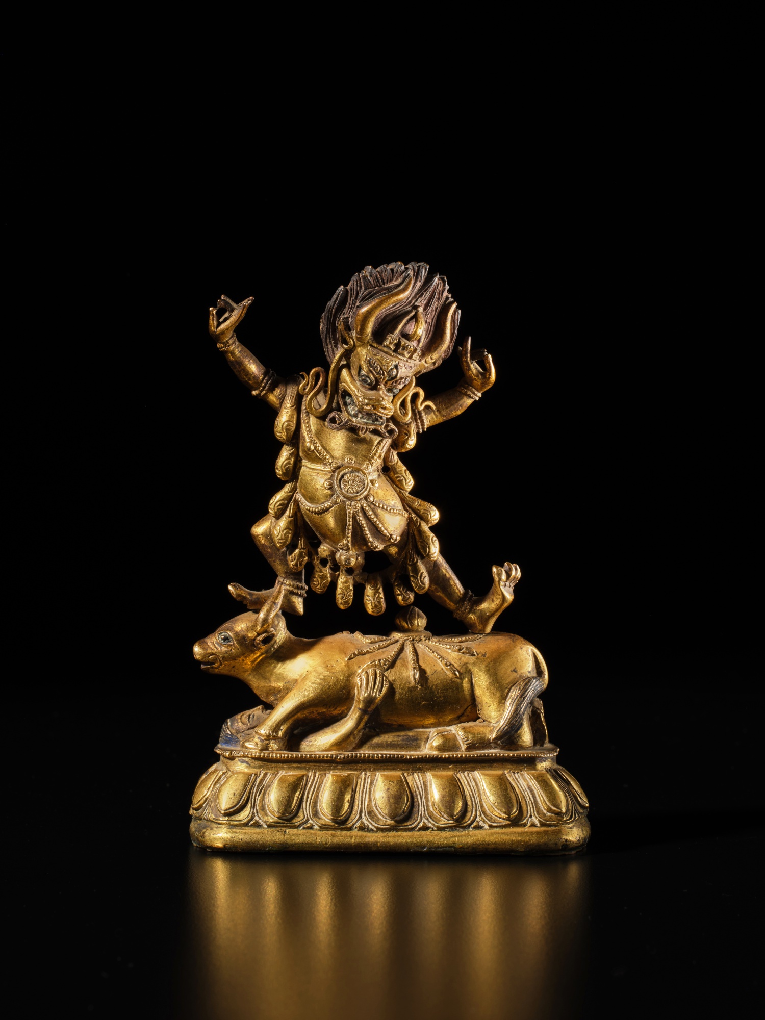 A gilt-bronze figure of Dharmaraja, Qing dynasty, 17th / 18th century ...