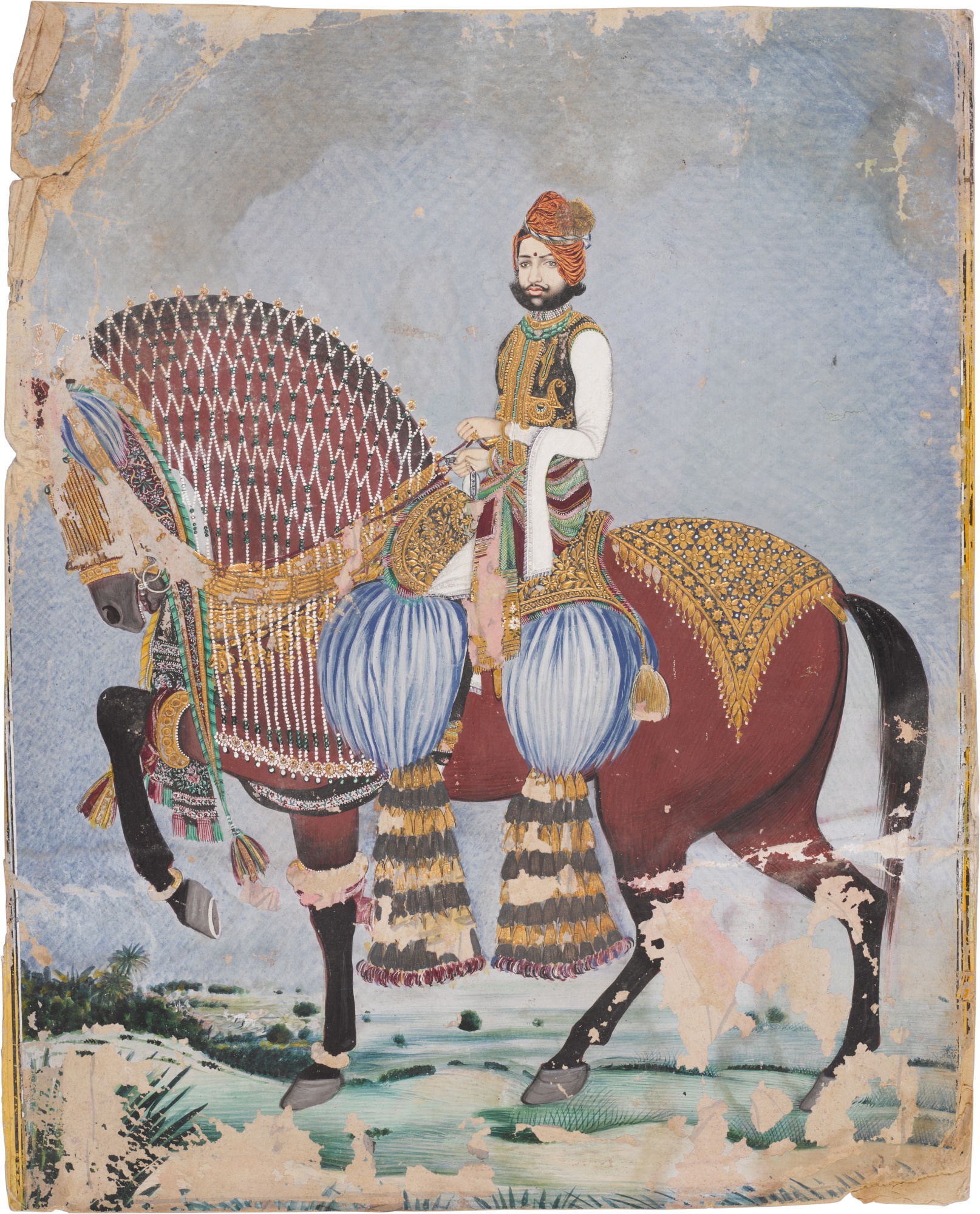 A portrait of a nobleman on horseback, India, 19th century | The Edith ...