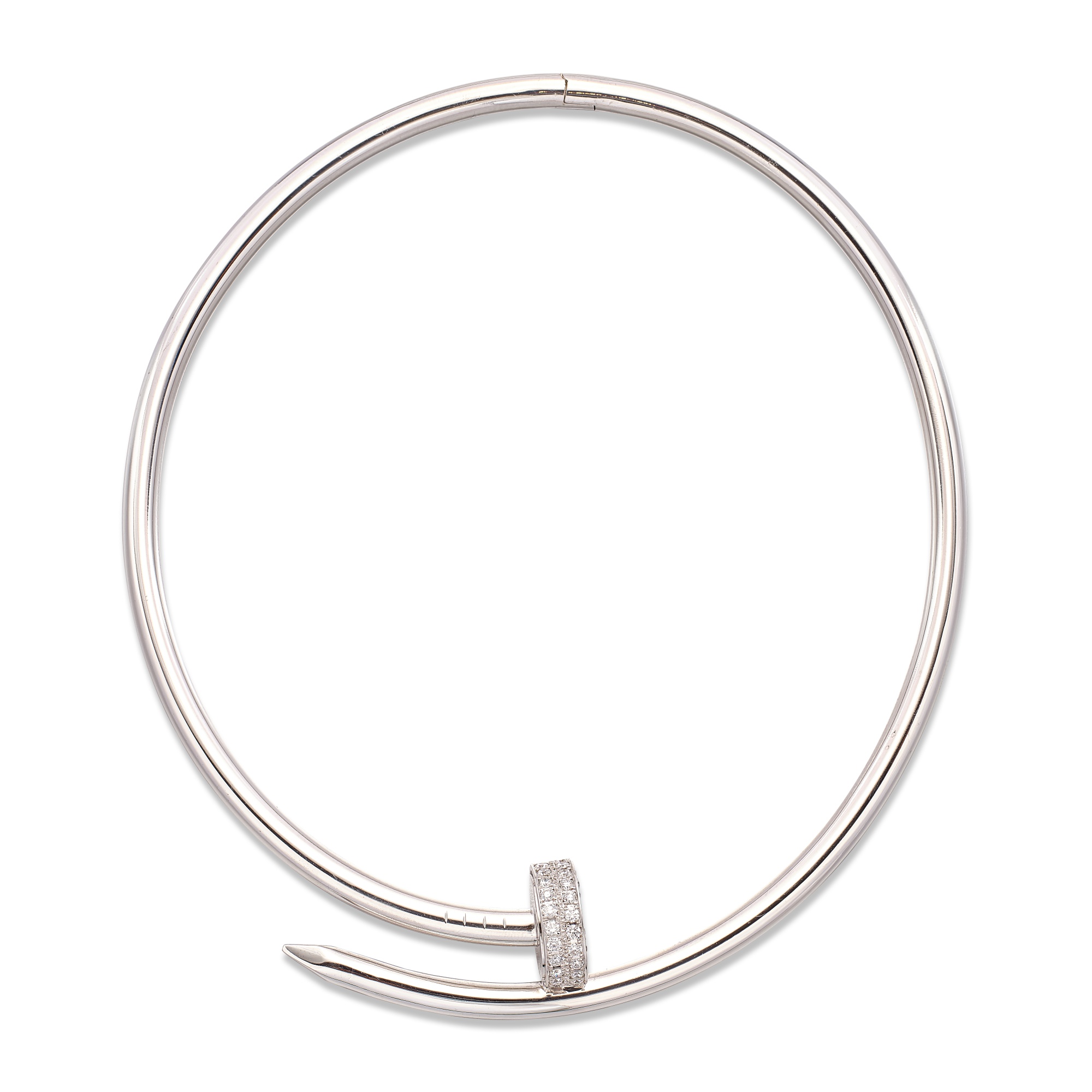 'Just un Clou' 18 Karat White Gold and Diamond Necklace | Aldo Cipullo ...