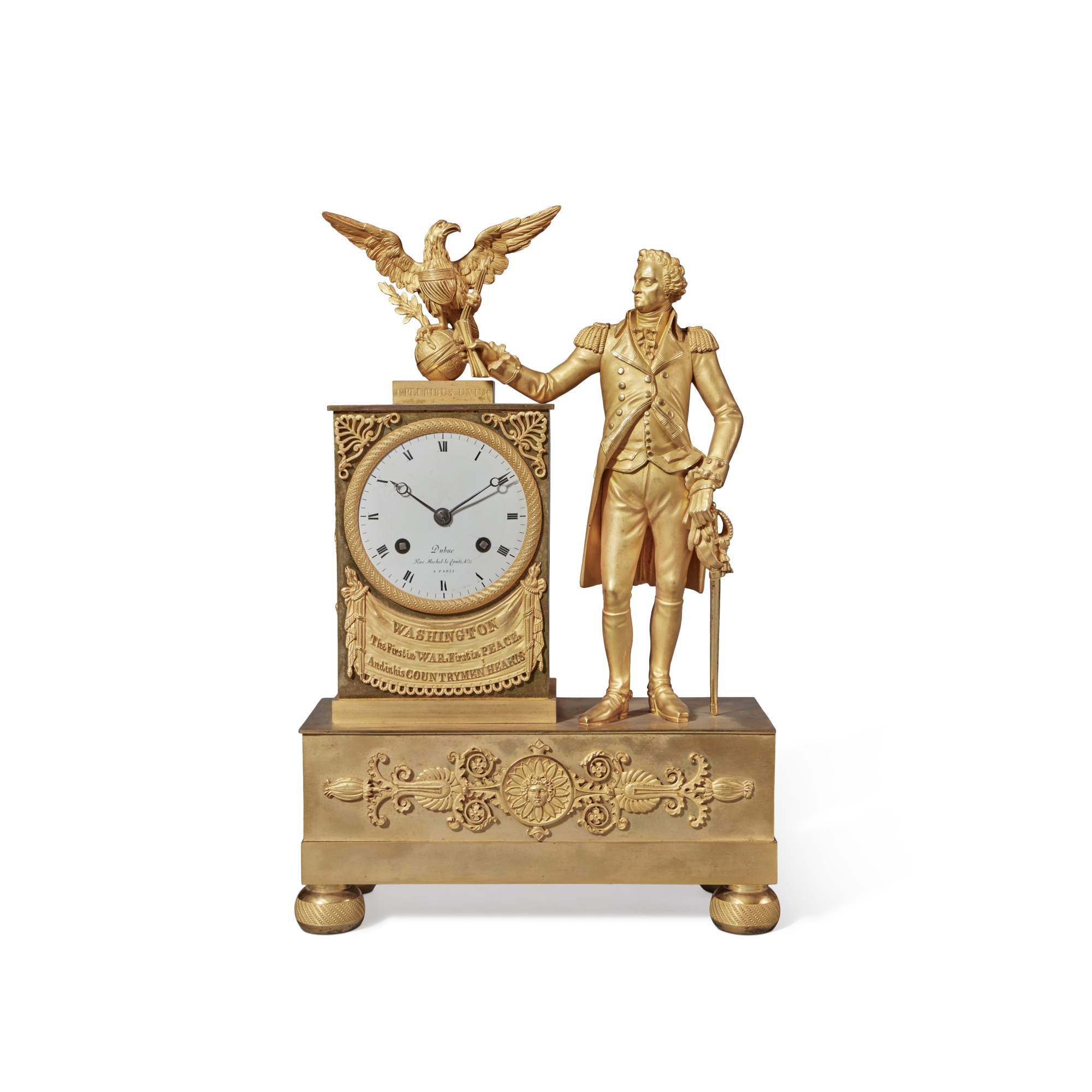 A Classical Ormolu 'George Washington' Mantel Clock, made for the ...