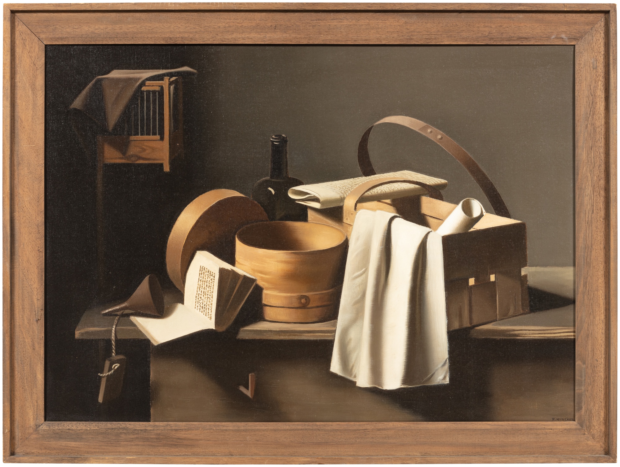 Still life with wooden boxes and a cage | Nature morte aux boîtes avec ...