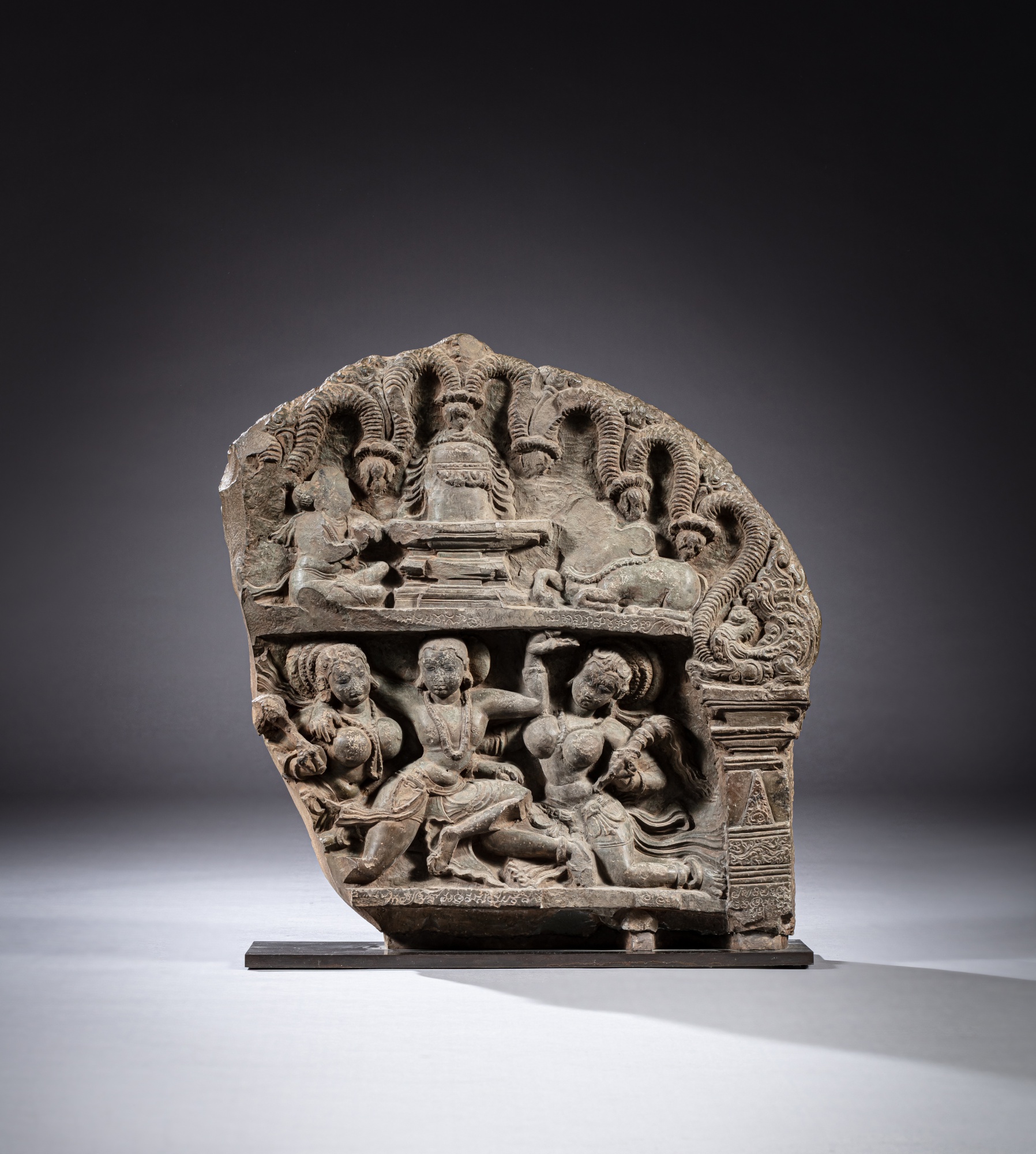 A limestone Shaivite stele, India, Uttar Pradesh, circa 9th century ...