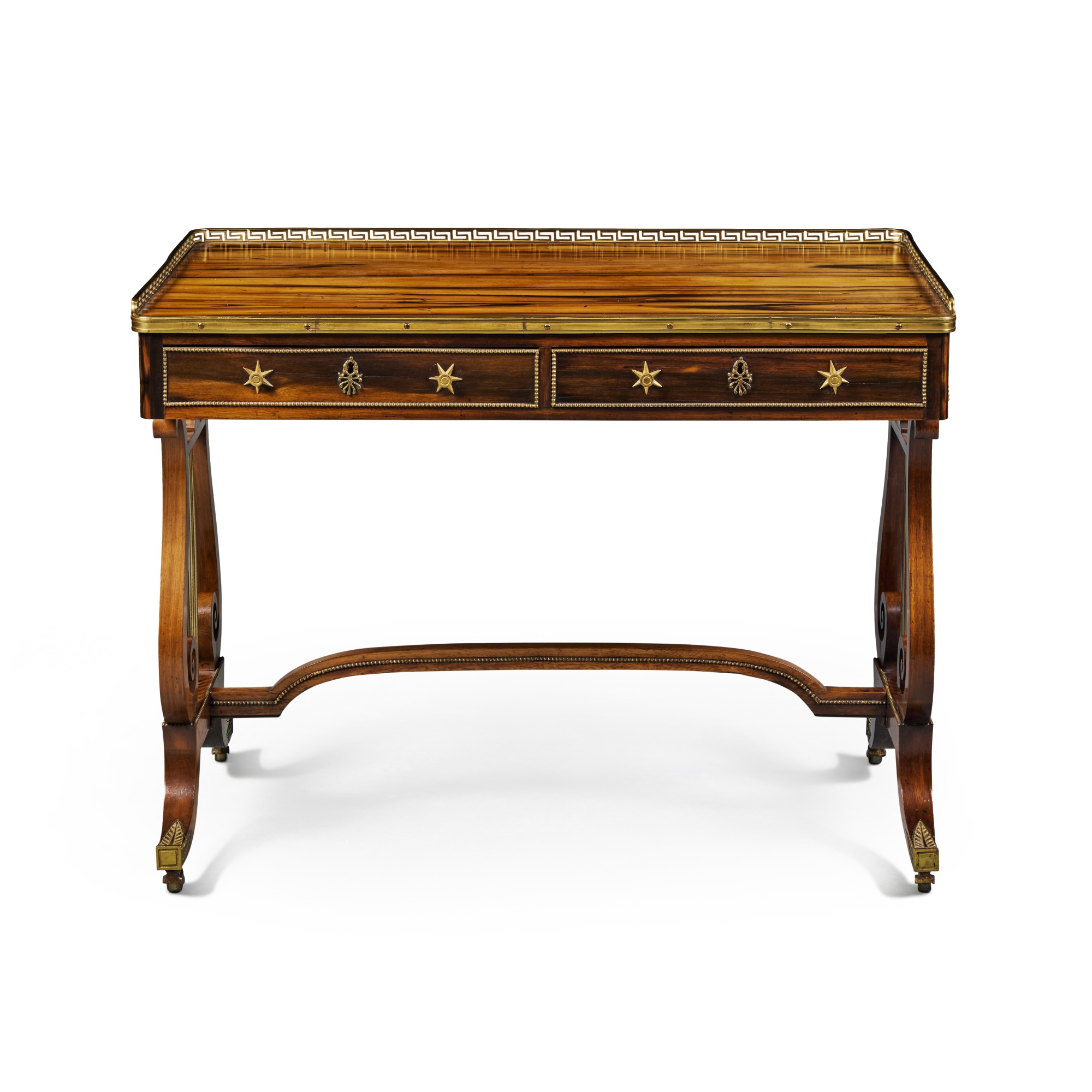 A Regency Brass-Mounted Calamander and Rosewood Writing Table, Circa ...