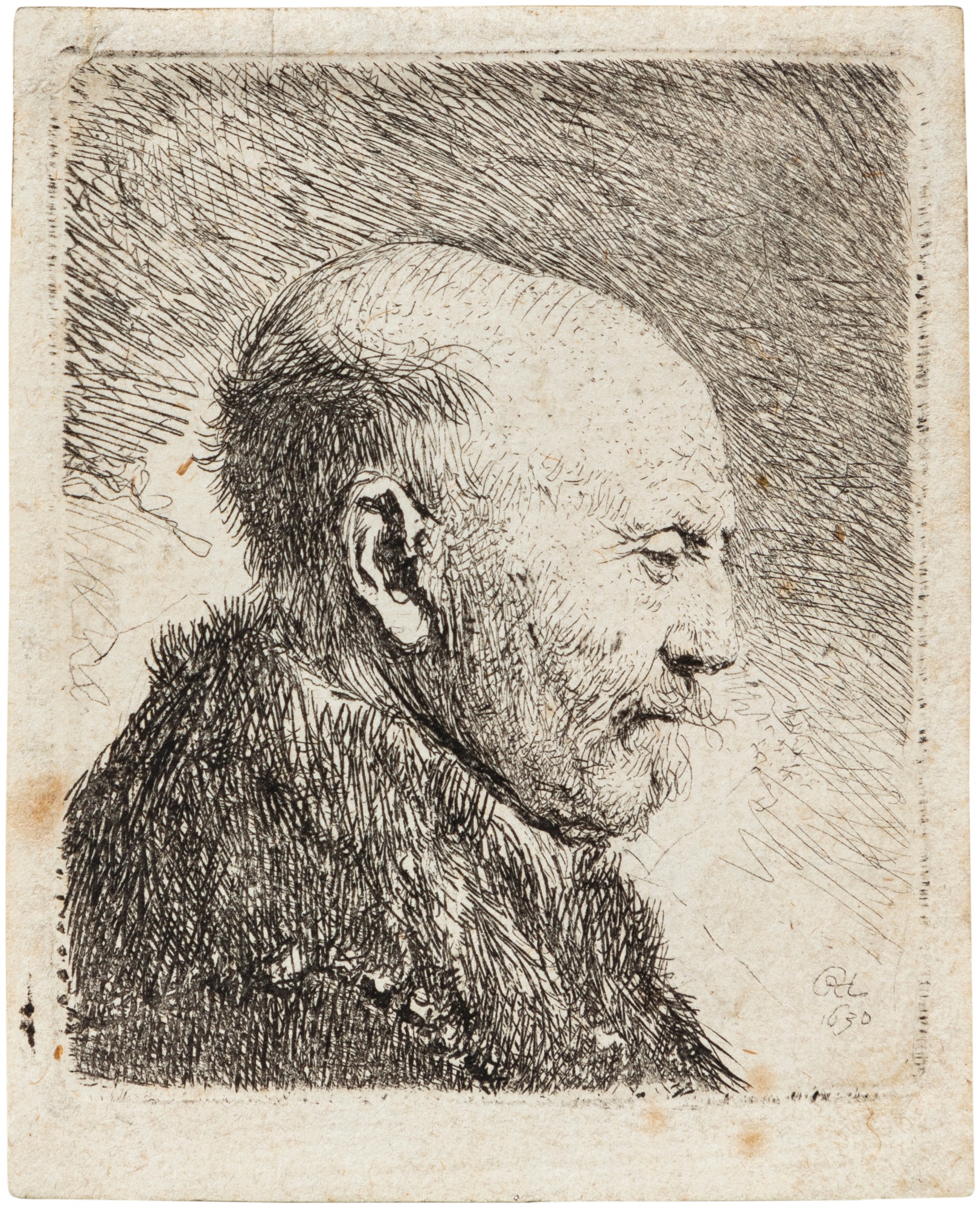 Profil d'homme chauve. 1630. | Livres et Manuscrits — dont des ...