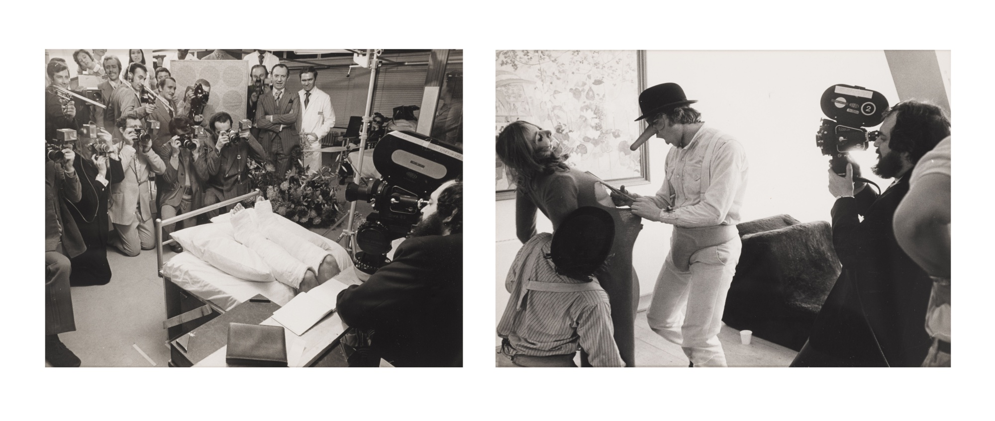 A Clockwork Orange (1971), 2 original double weight candid photographic ...