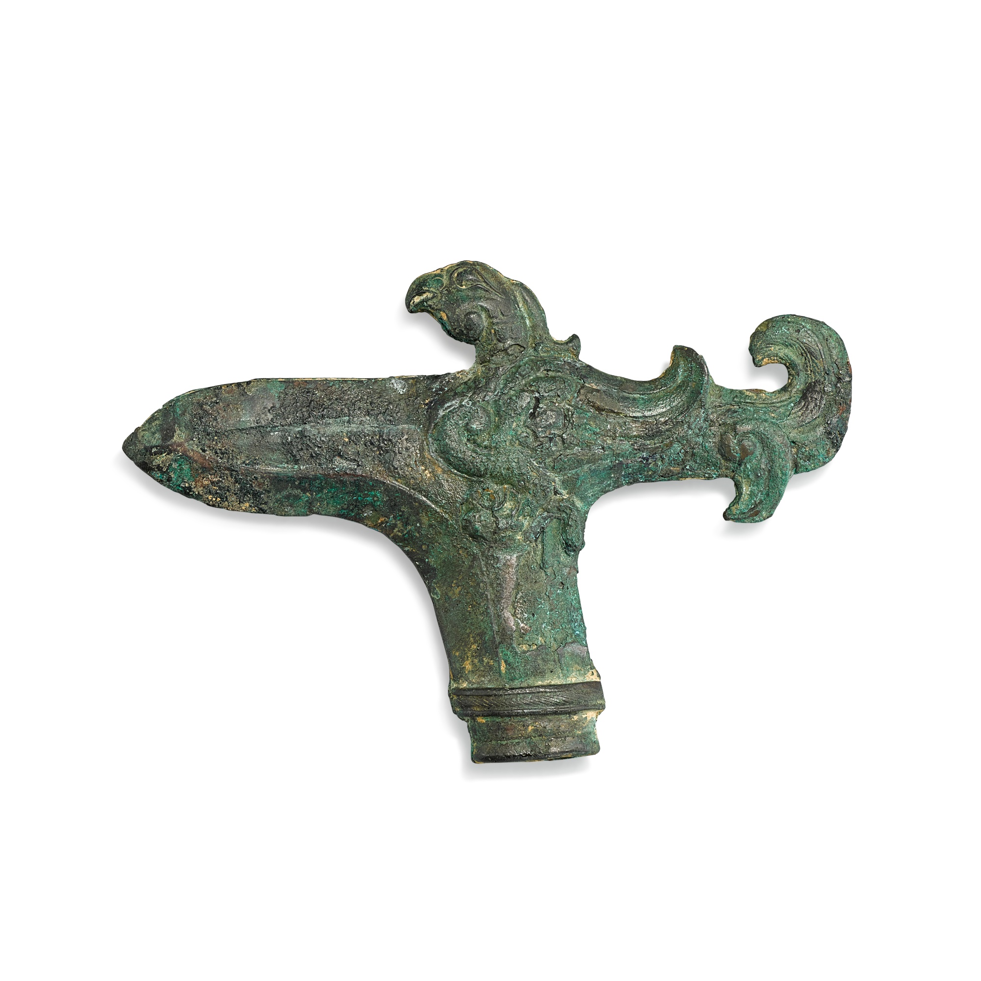 A bronze 'phoenix' dagger axe, ge, Eastern Zhou dynasty 東周 青銅鳳紋戈 ...