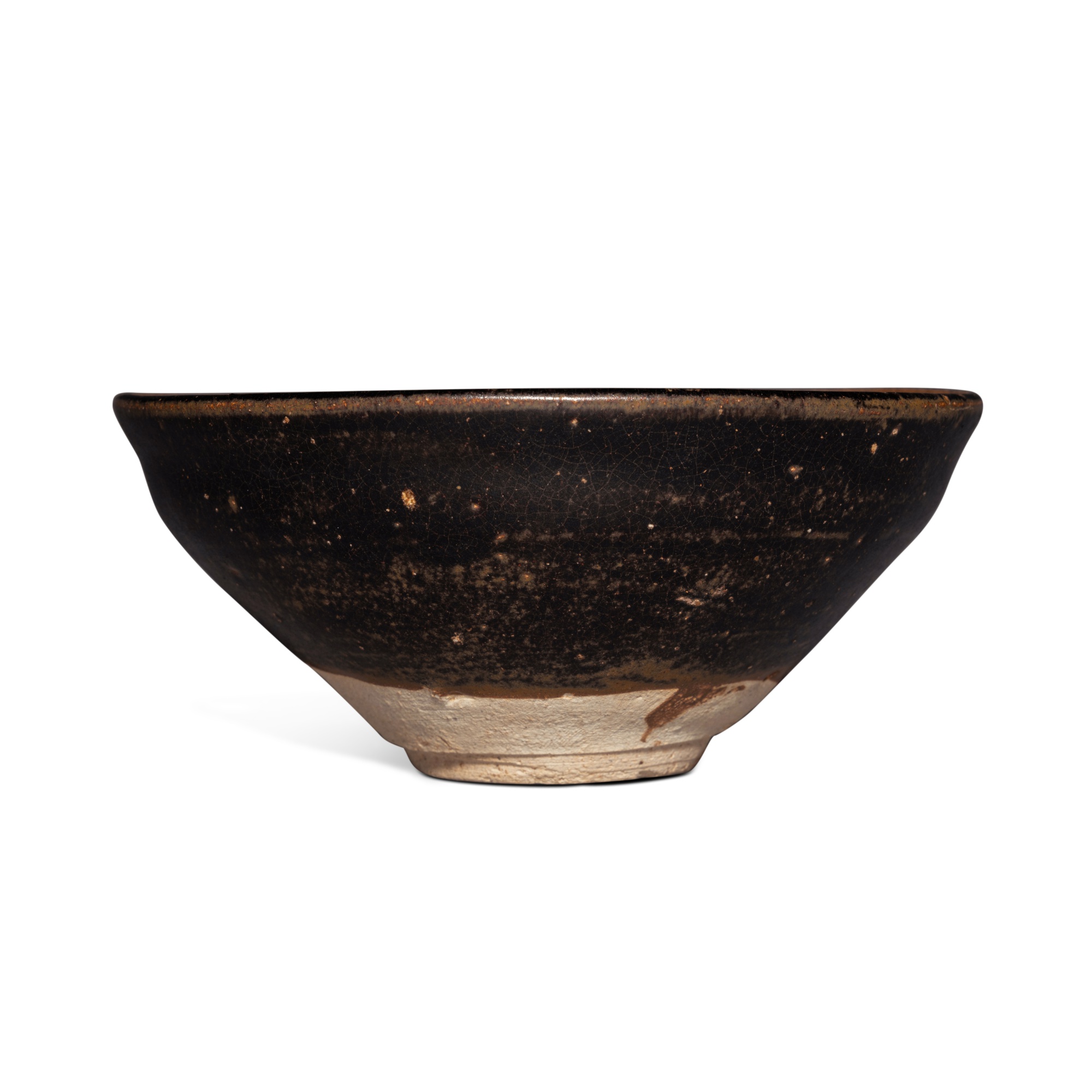 A painted 'Jizhou' black-glazed 'prunus' bowl, Southern Song dynasty ...