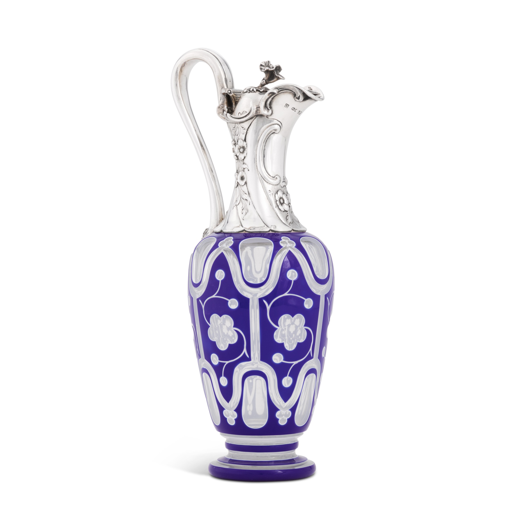 A Victorian silver-mounted glass claret jug, Charles Reily & George ...