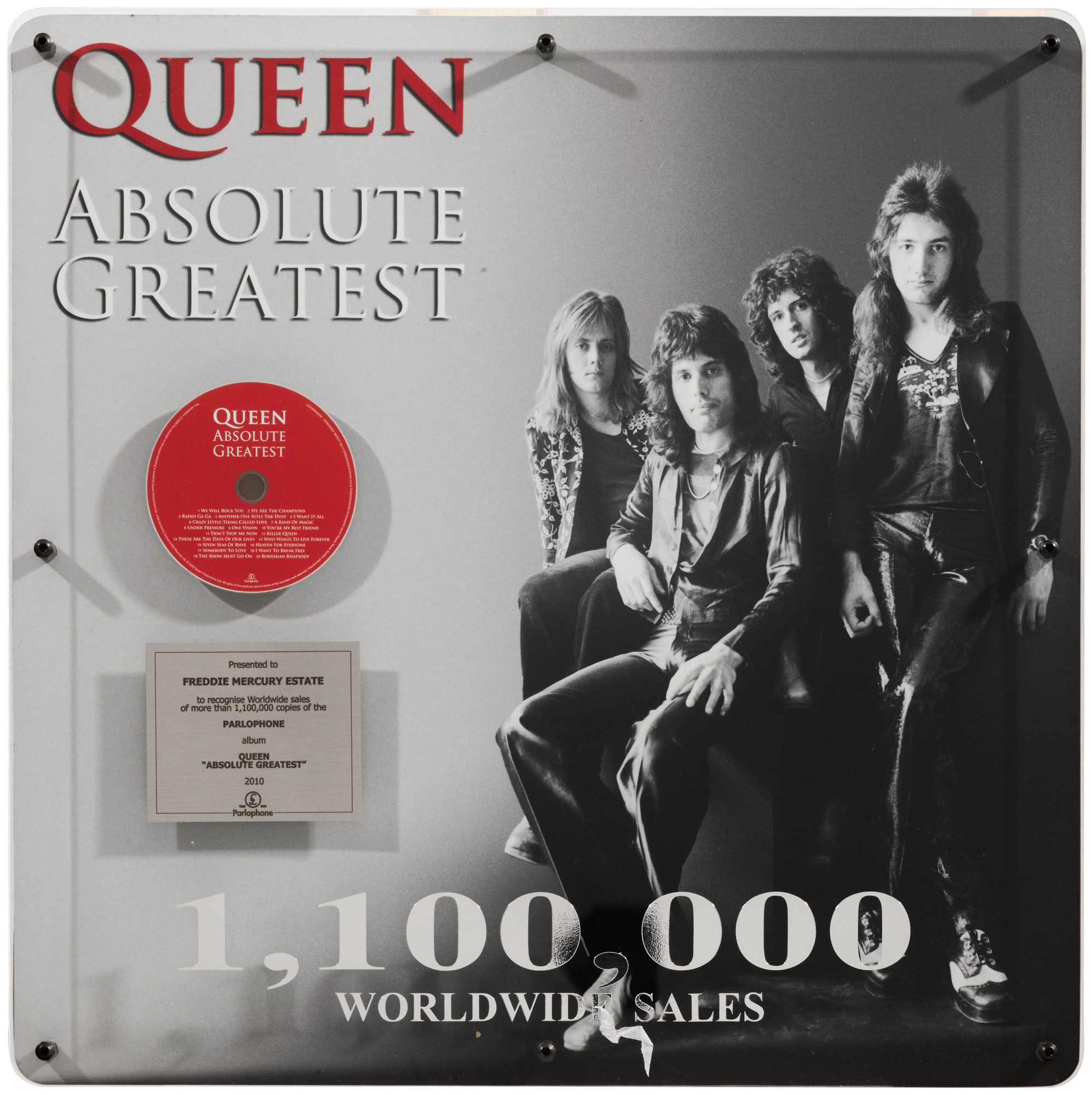 Queen - Freddie Mercury’s British in-house sales award for Queen ...