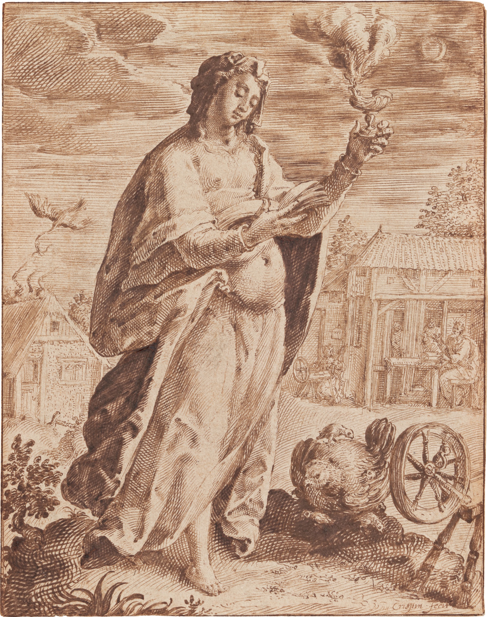 The Virtue Sedulitas (Assiduity) | Master Works on Paper from Five ...