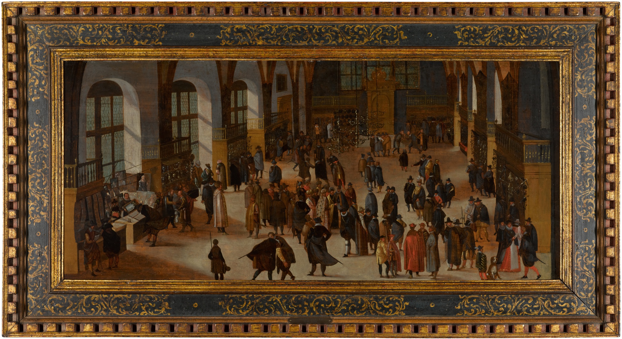 Interior of the Vladislav Hall, Prague Castle, during the annual fair ...