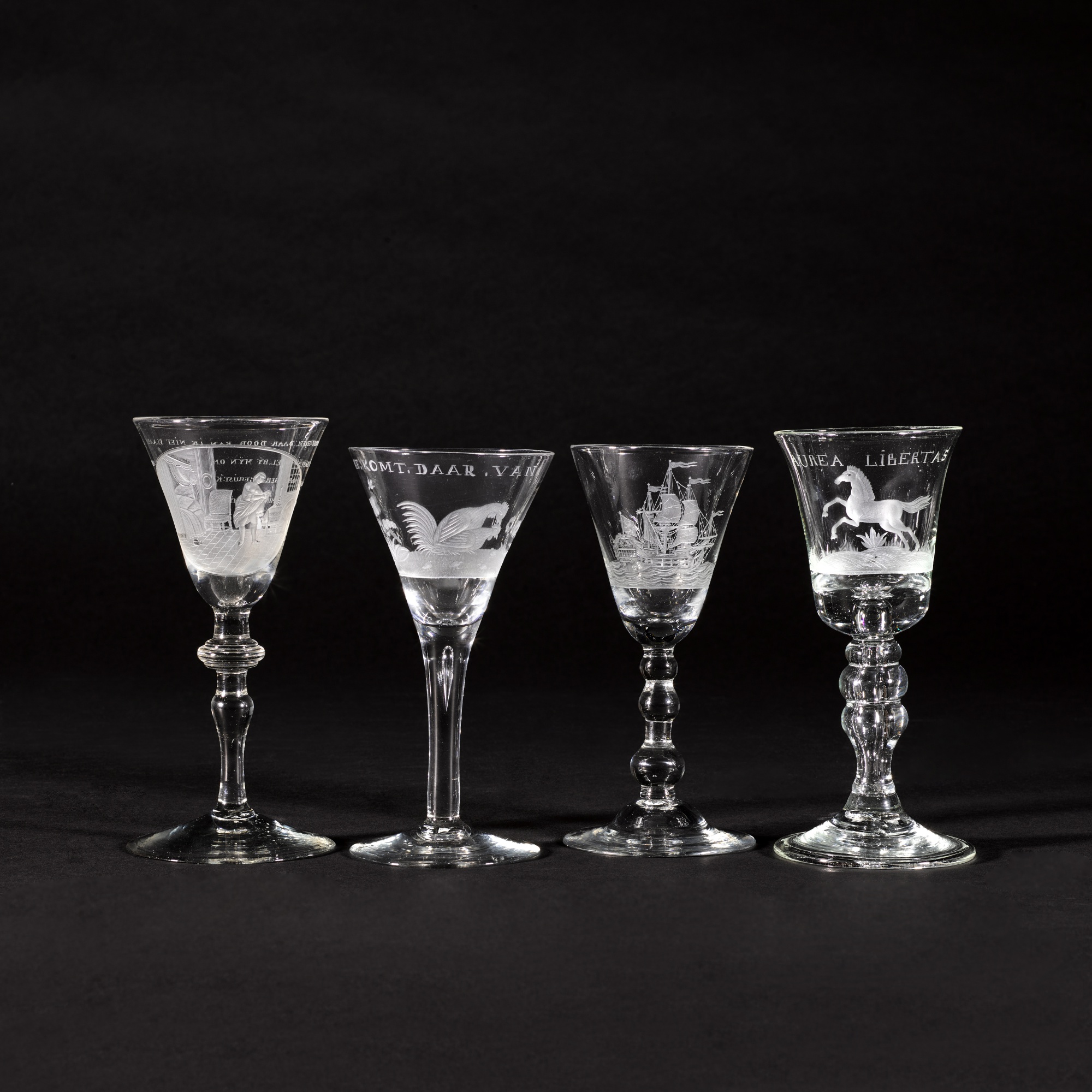 A Dutch-engraved allegorical wine glass, circa 1760 | Classic Design ...