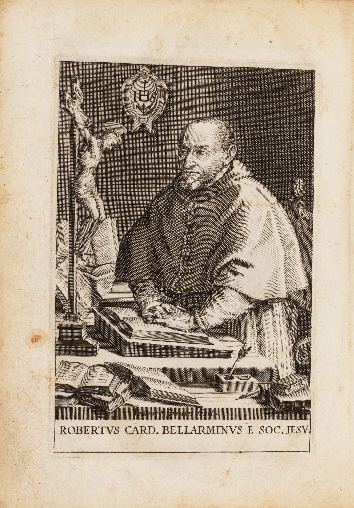 Vita de Roberto Bellarmino. Rome, 1624. Reliure romaine de l'ép. aux ...