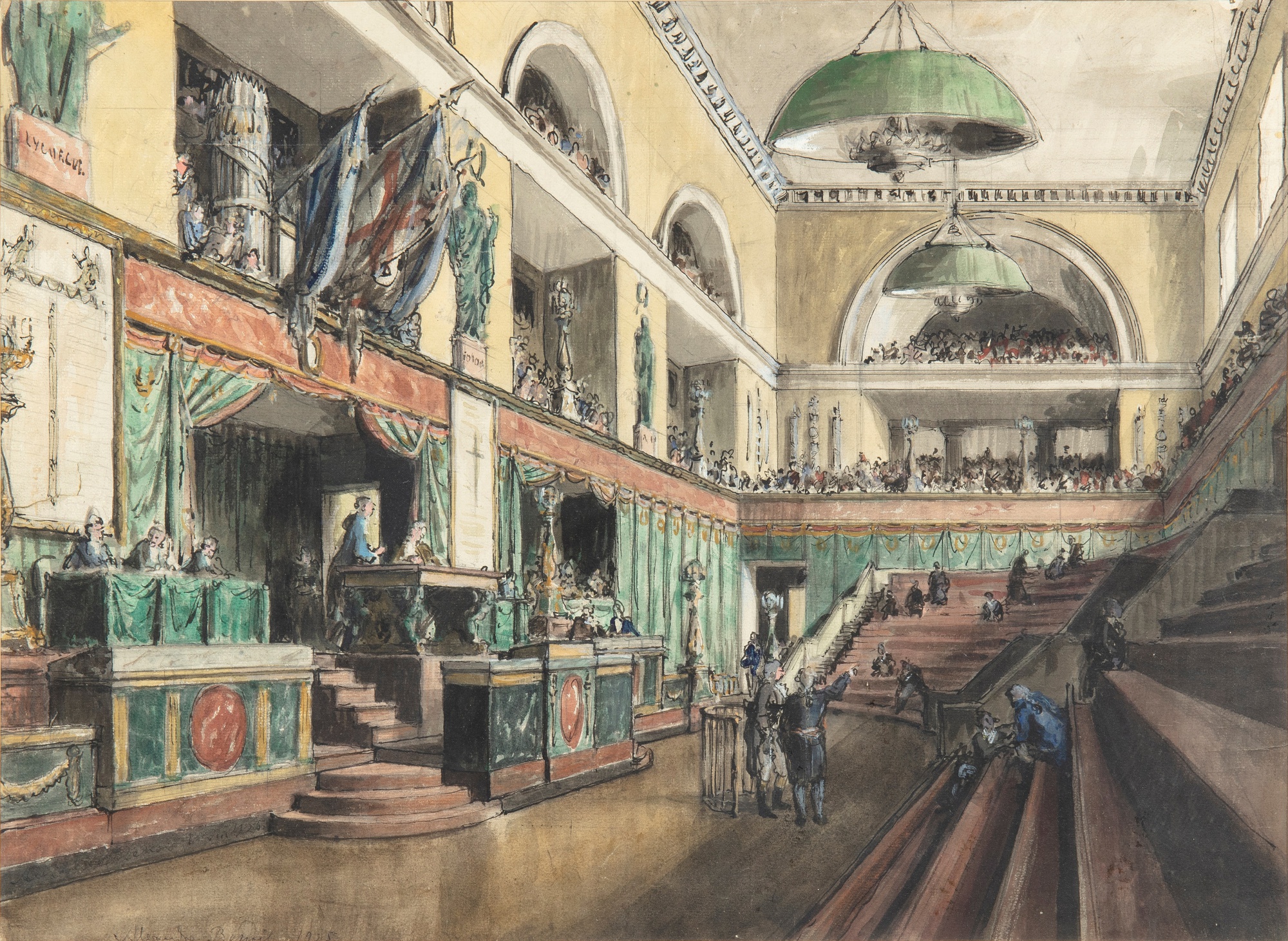 La Salle de la Convention. Set Design for the Film Napoléon by Abel ...