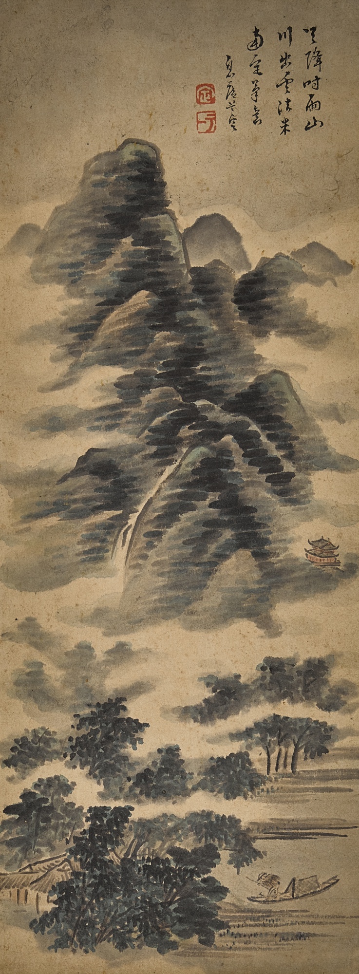 吳定(清) 山川出雲圖 | Wu Ding (Qing Dynasty), Return from Fishing | Inkspiration: Chinese Paintings ...