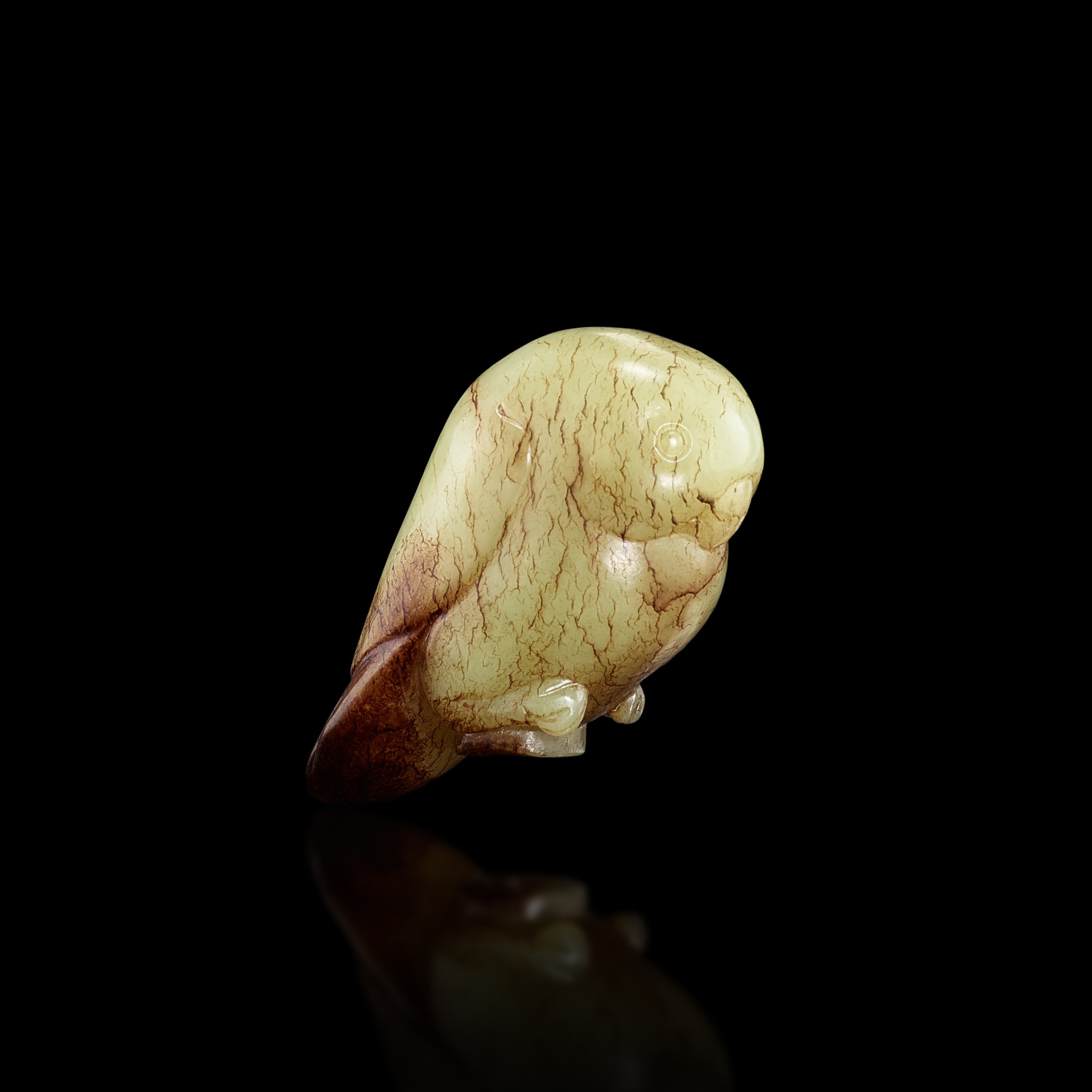 A celadon and russet jade 'bird' finial, Song dynasty 宋 青玉瑞鳥杖首 | The ...