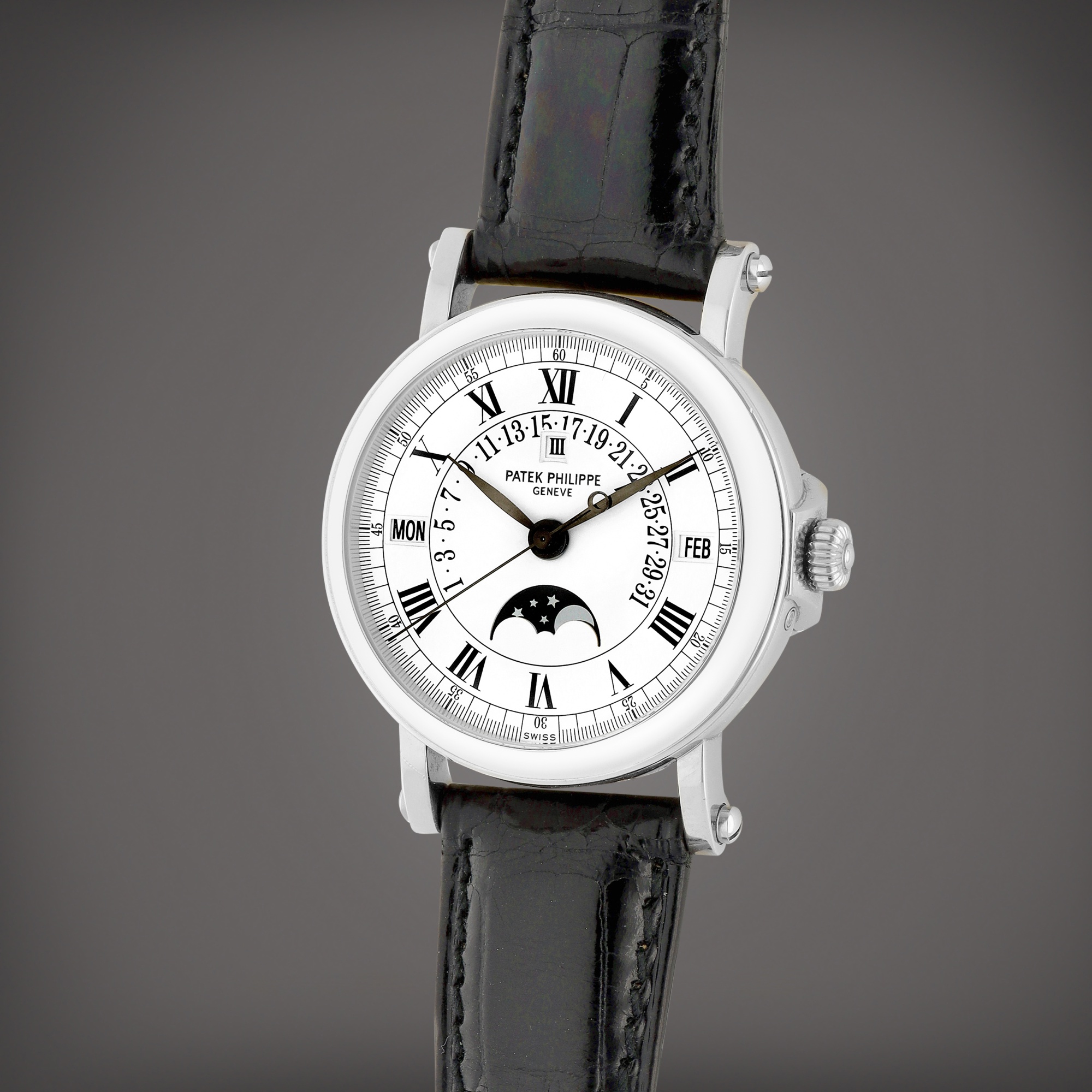 Reference 5059 | A white gold perpetual calendar wristwatch with day ...