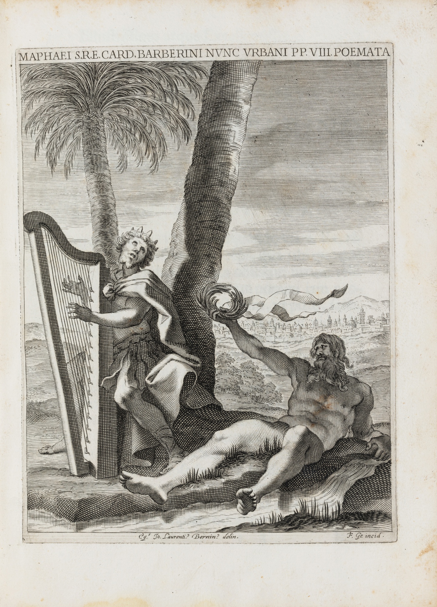 Poemata. Anvers, 1634. Rel. italienne de l'ép. aux armes du cardinal F ...