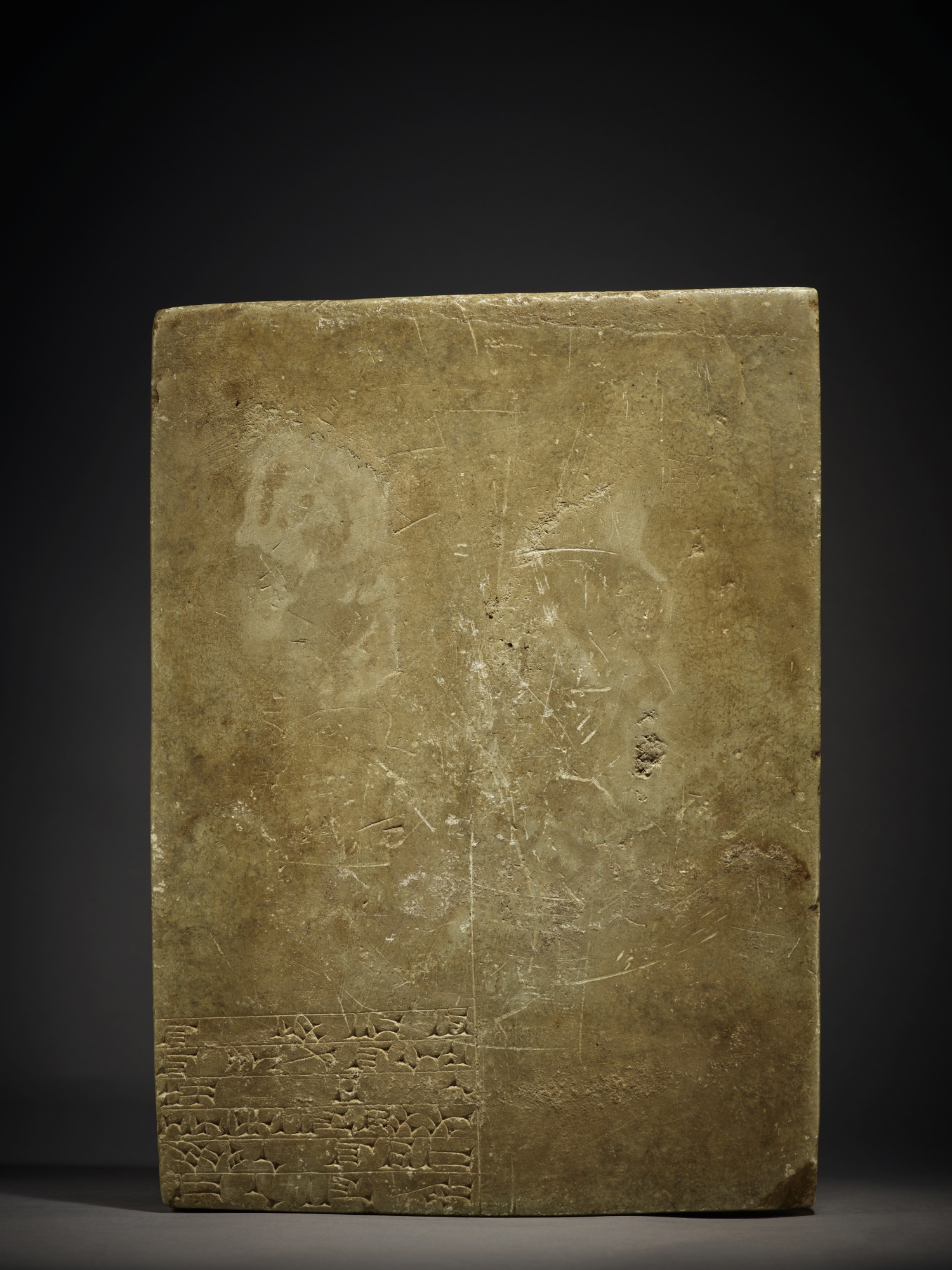 An Assyrian Gypsum Alabaster Foundation Plaque., reign of Tukulti ...