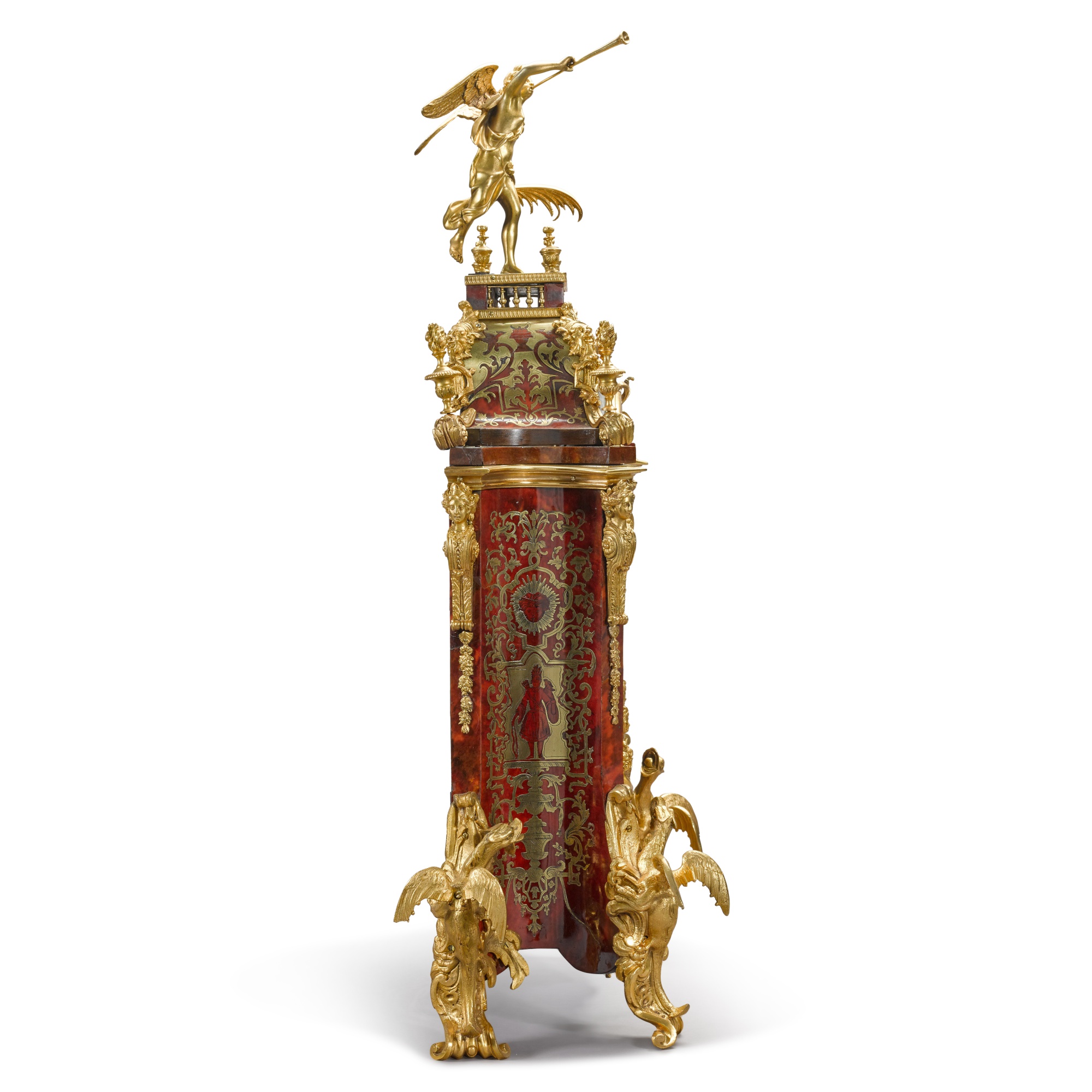 A Louis XIV-style gilt-mounted turtleshell boulle table clock, circa ...