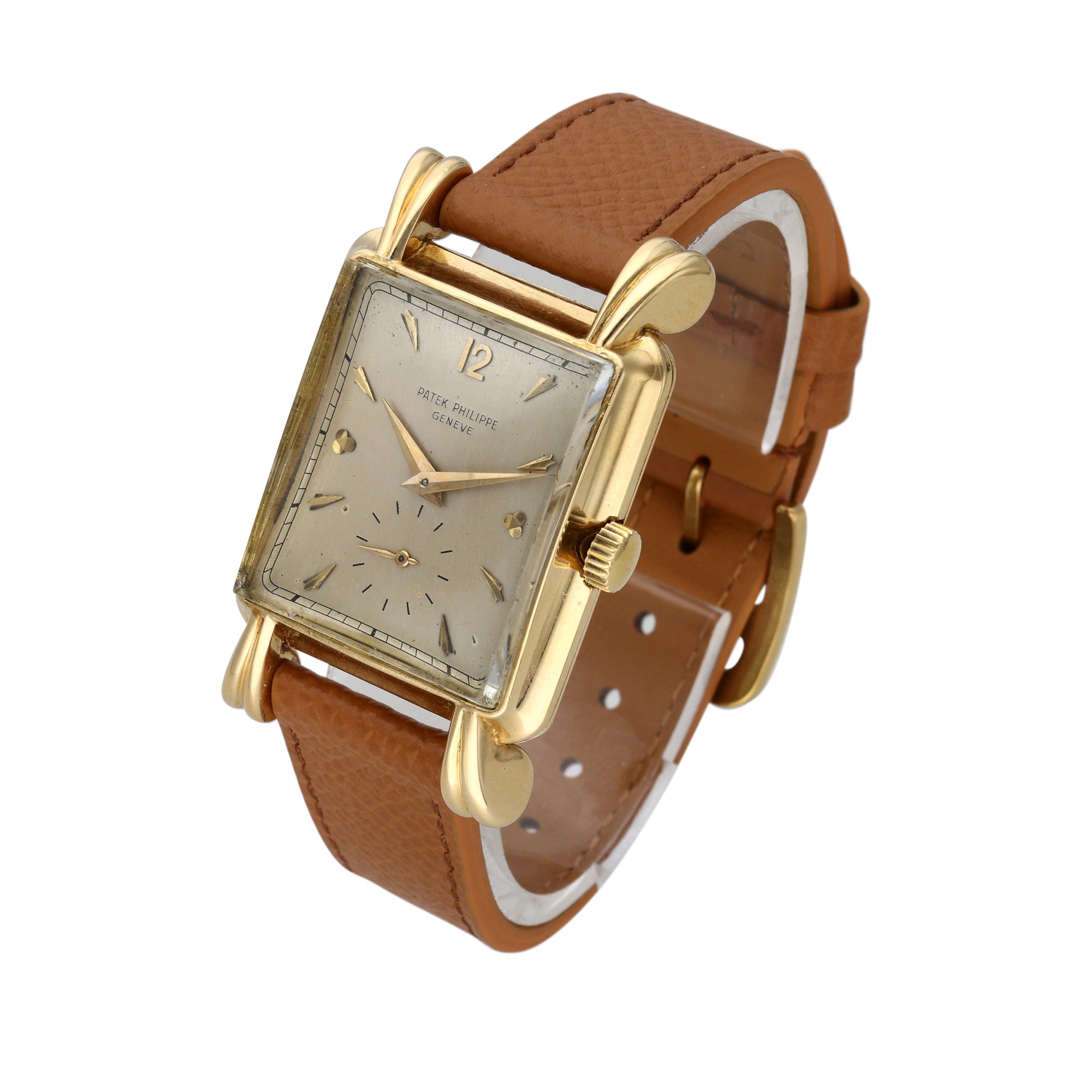Reference 2440 ‘Clubs’ | A large yellow gold rectangular wristwatch ...
