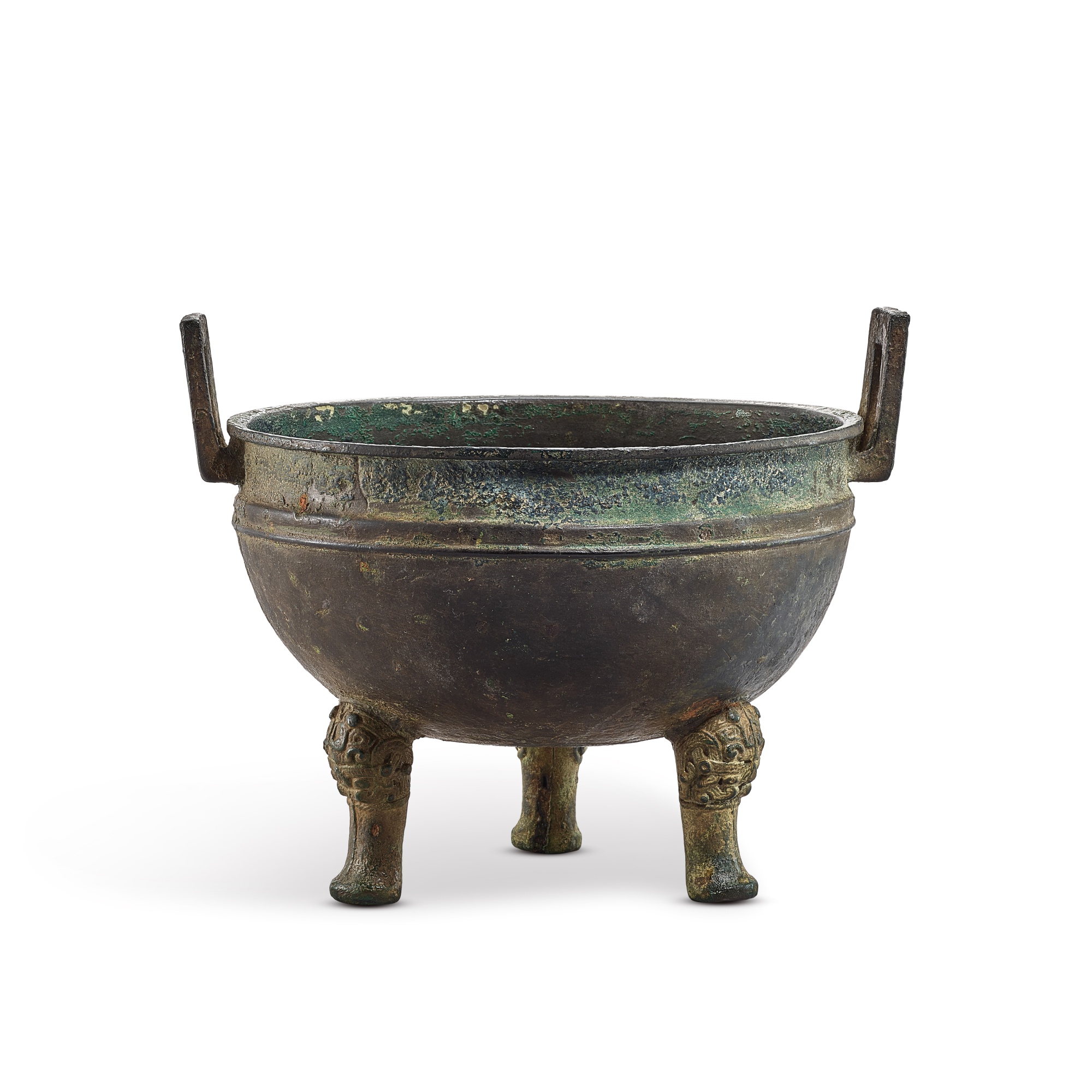 An archaic bronze tripod food vessel, ding, Eastern Zhou dynasty ...