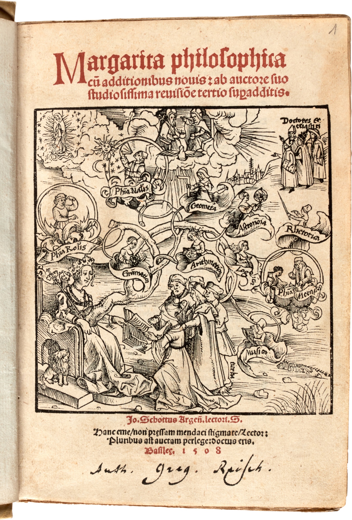 Reisch | Margarita philosophica, Basel, 1508, later vellum | Books and ...