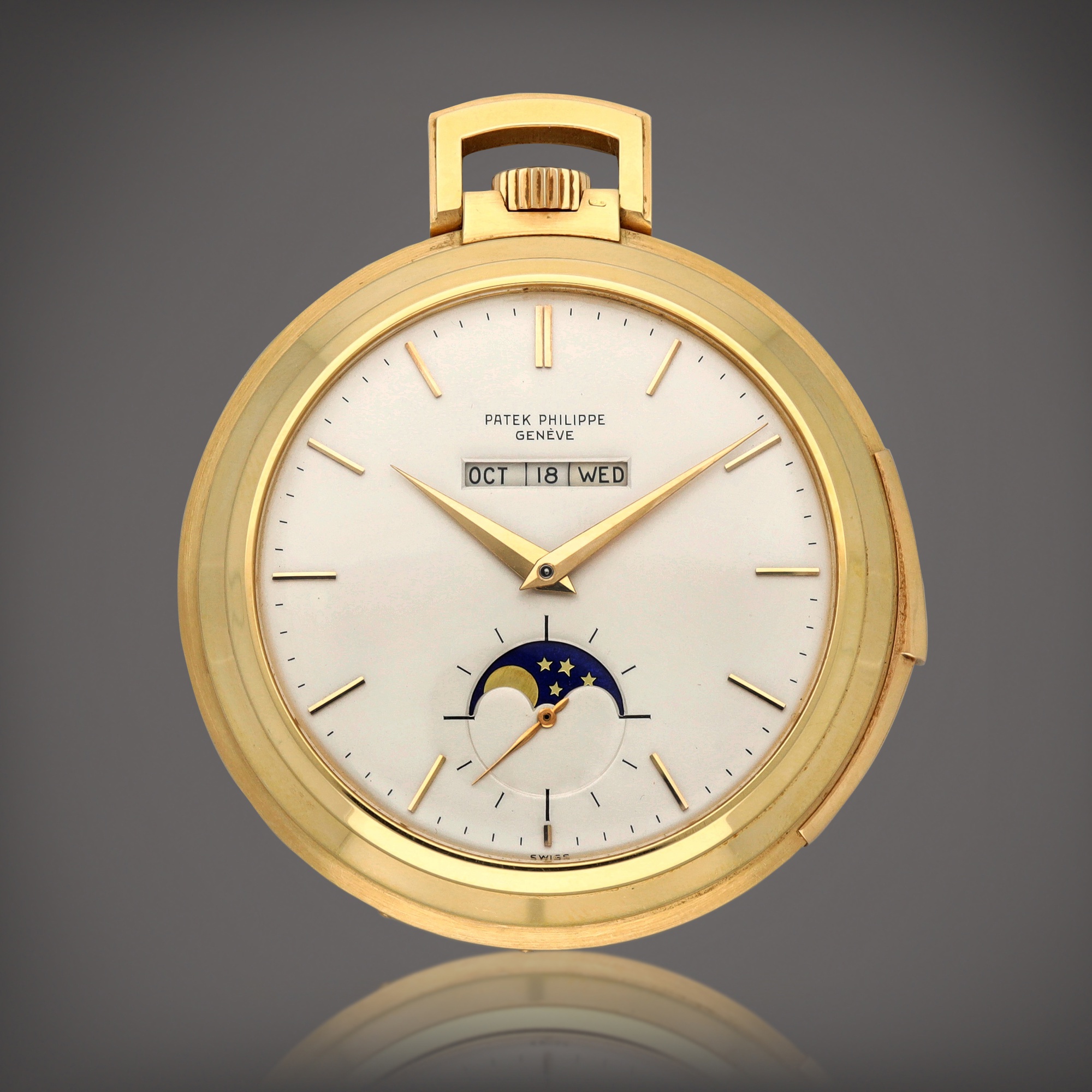 'American Calendar', Reference 844 | A yellow gold open-faced minute ...