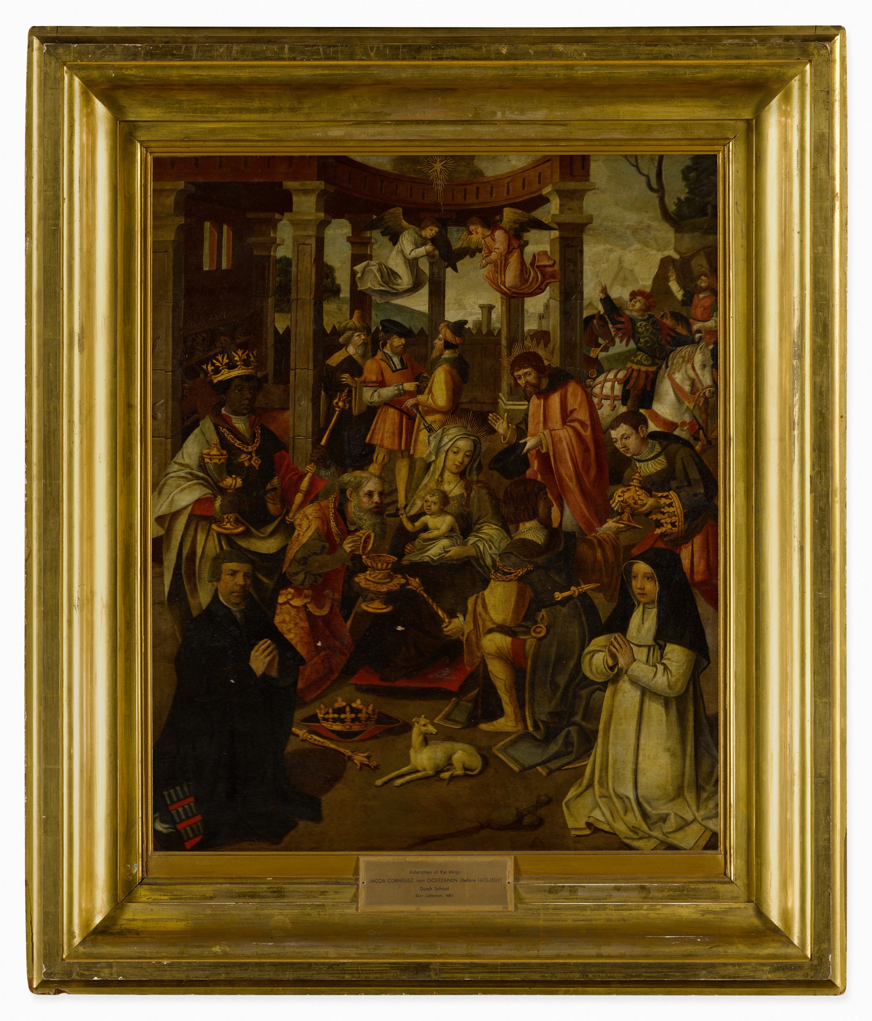 The Adoration of the Magi with portraits of two kneeling donors, Claes Hendricksz. Basgen (1488 ...
